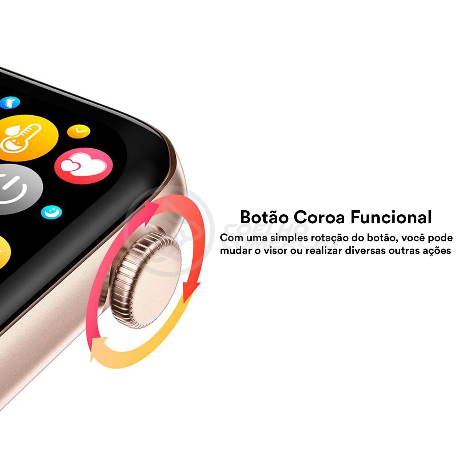 Relógio Inteligente SmartWatch S88 Rosa com Jogos Android iOS + 1 ...