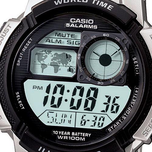 Relógio Masculino Casio Esportivo Hora Muldial 48 Cidades AE-1000WD ...
