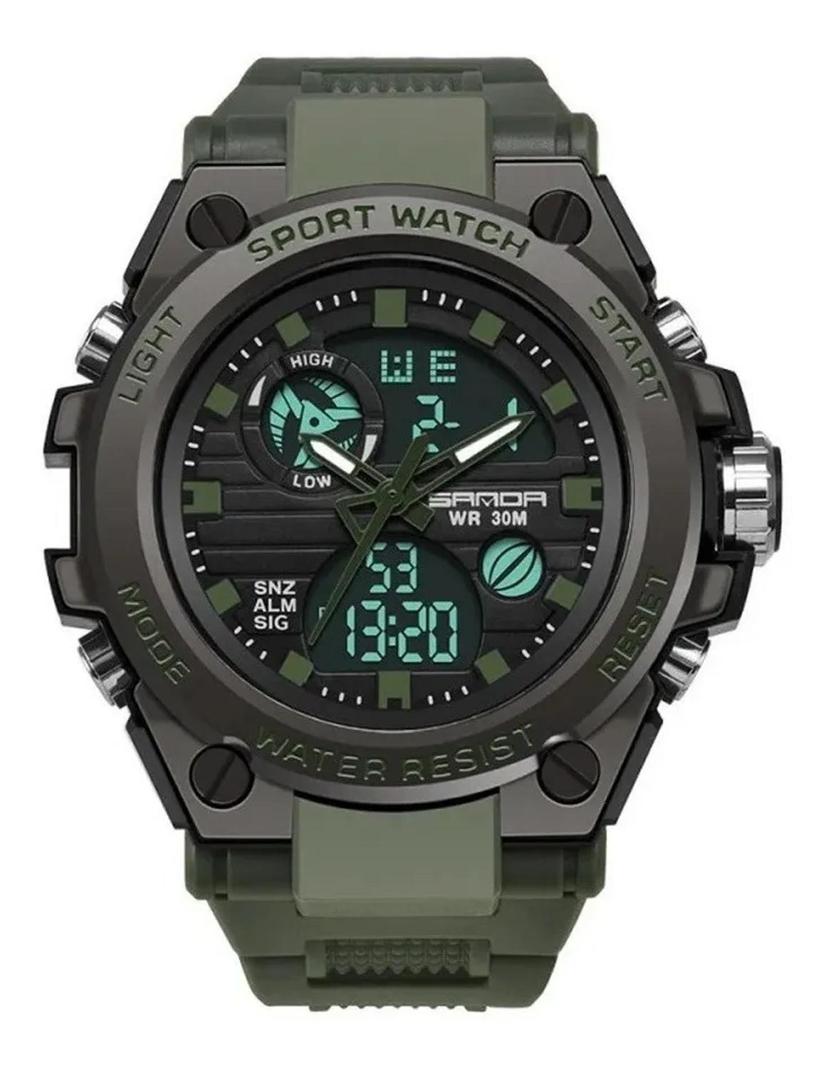 Relogio Masculino Digital/Analogico militar Esportivo Sanda 739 ...
