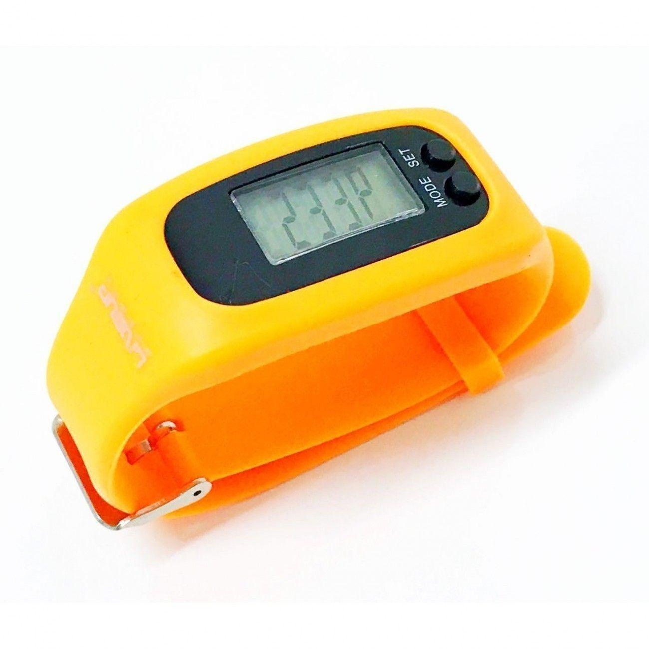 Relógio pedômetro contador de passos e calorias laranja - Liveup ...