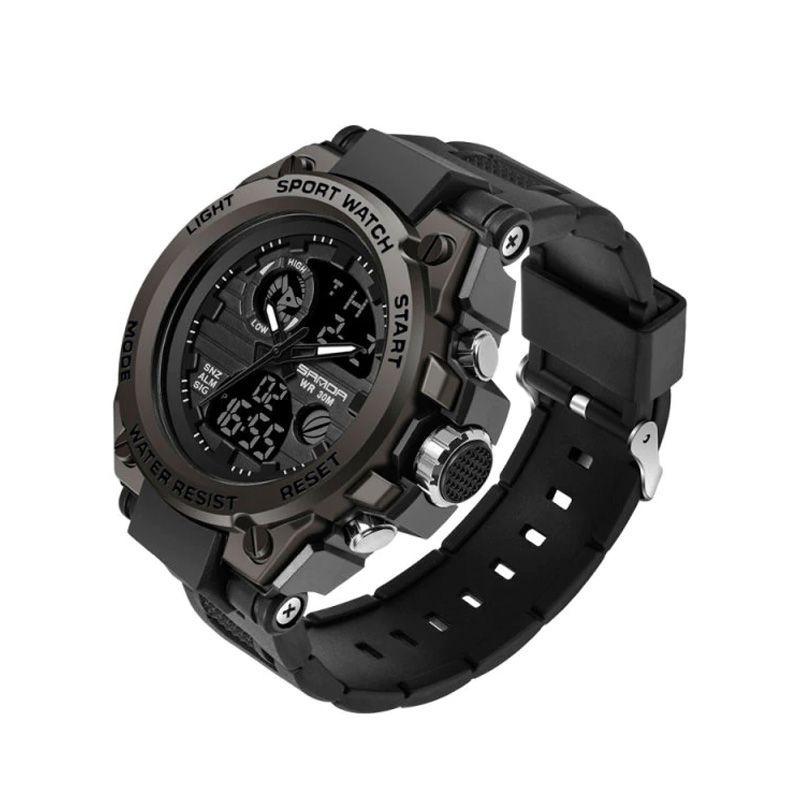 Relógio Sanda 739 Shock G Militar Esportivo Digital Analógico - Preto ...