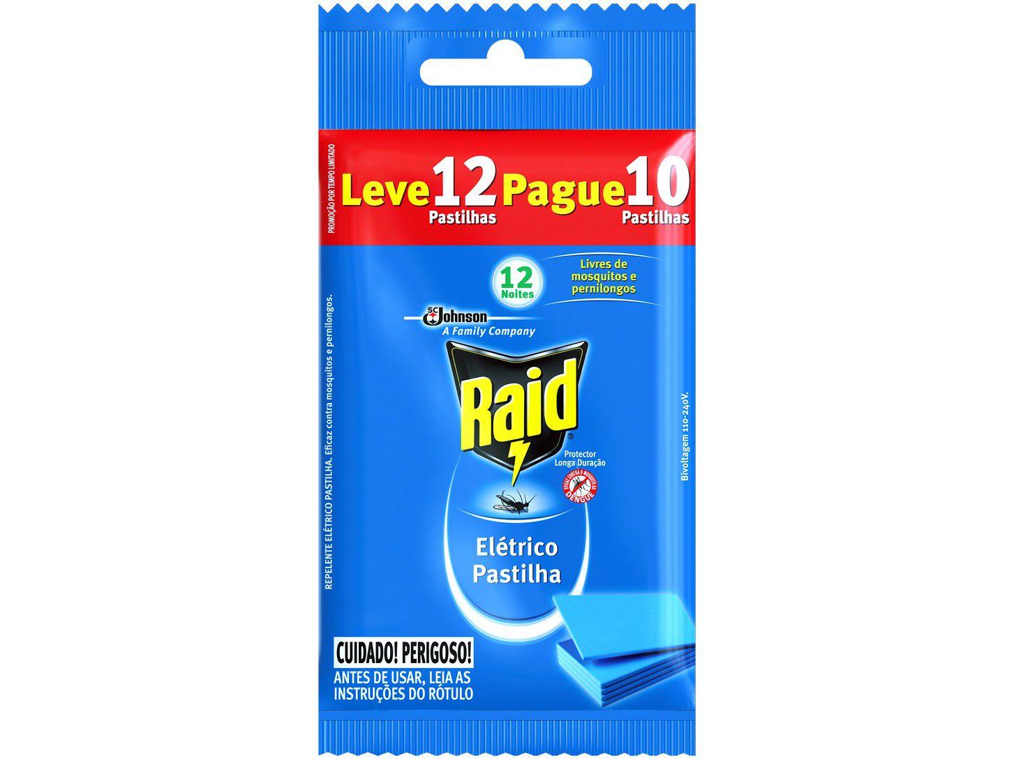 Repelente Elétrico Raid Pastilhas 12 Noites