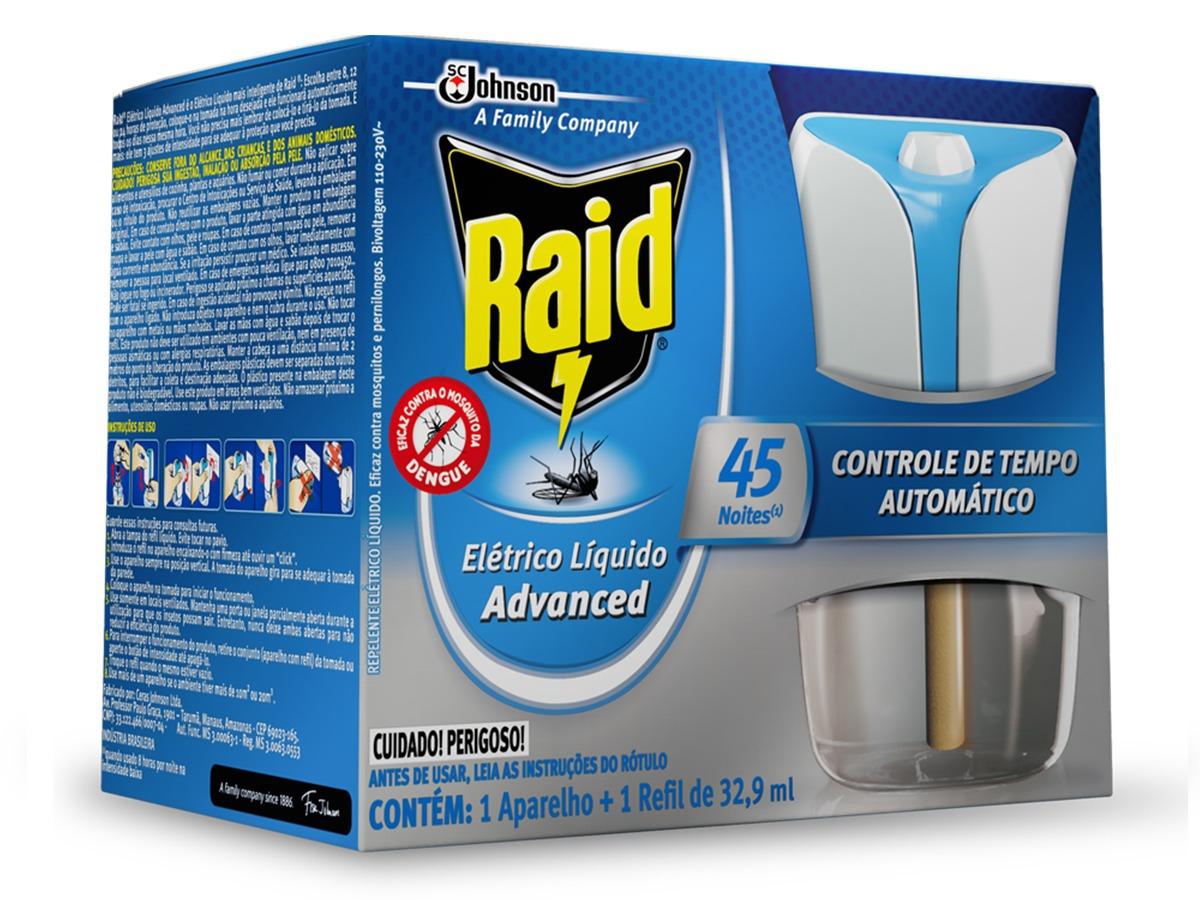 Repelente Raid Eletrico Liquido Advanced 45 Noites Automatic - JOHNSON ...