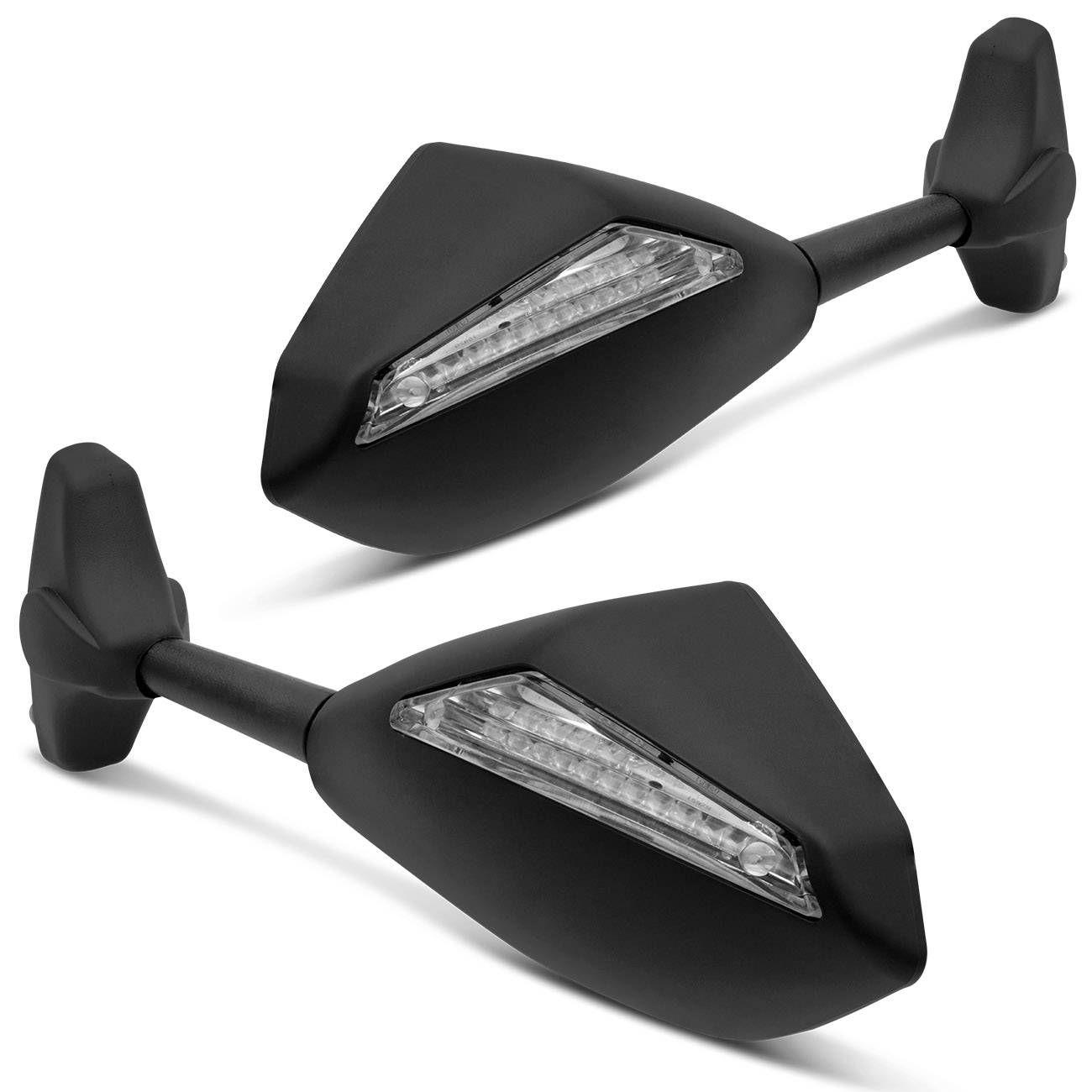 Retrovisor Moto Esportivo Com Pisca Em LED Embutido Carenagem Universal ...