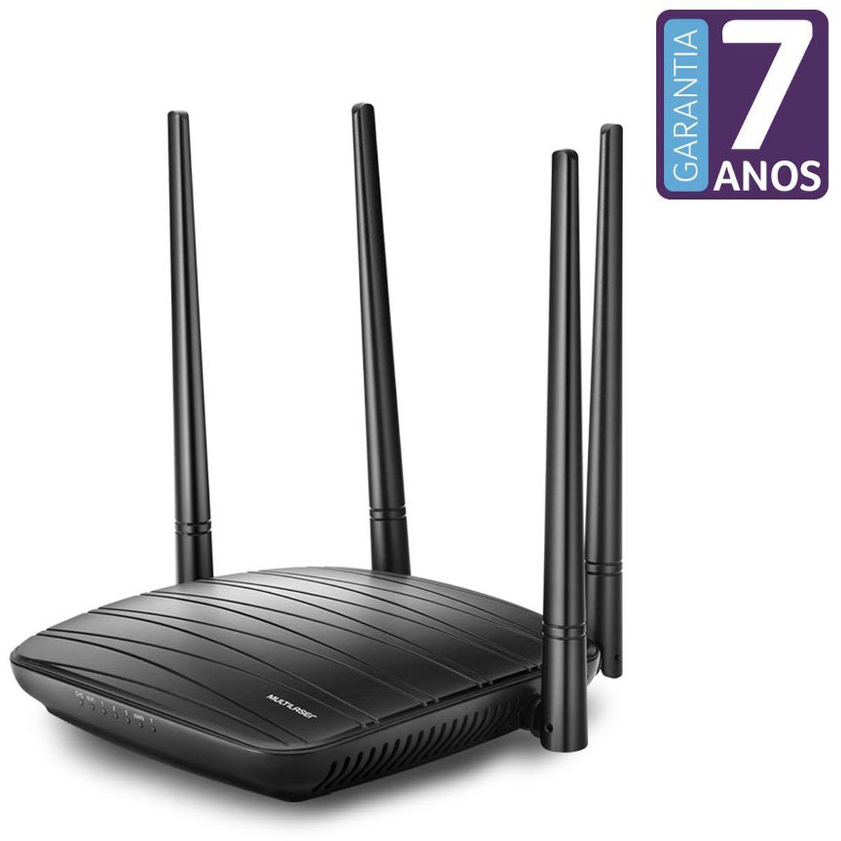 Roteador Dual BAND 4ANTENAS 3PORTAS LAN - Multilaser - Roteador ...