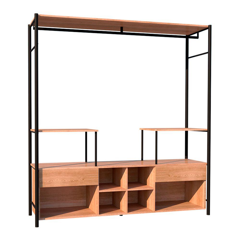 Roupeiro Casal Modulado Closet Barcelona Preto Demolição Artefamol ...