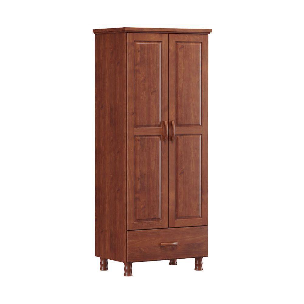 Roupeiro Solteiro Bronze 2 Portas 1 Gaveta Madeira Maciça Finestra ...