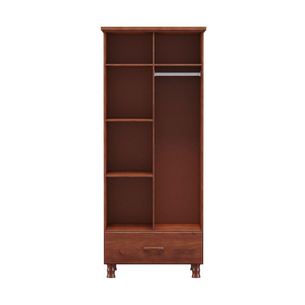 Roupeiro Solteiro Bronze 2 Portas 1 Gaveta Madeira Maciça Finestra ...