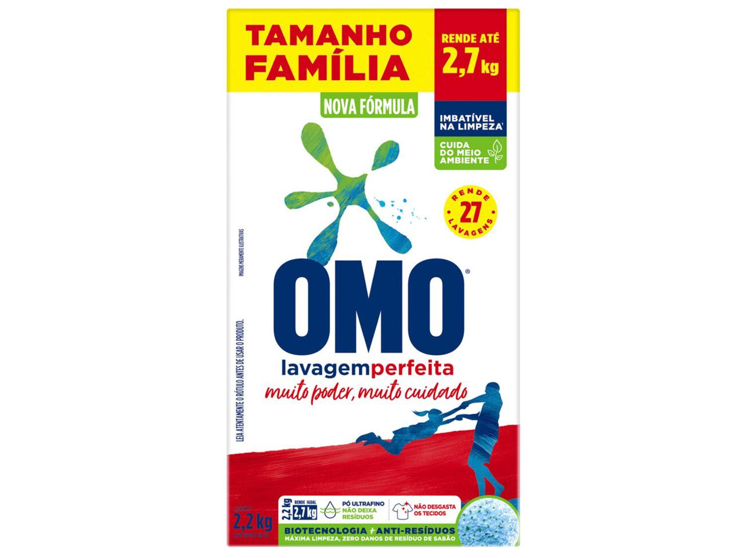 Sabão em Pó Omo Lavagem Perfeita Tamanho Família 2,2kg