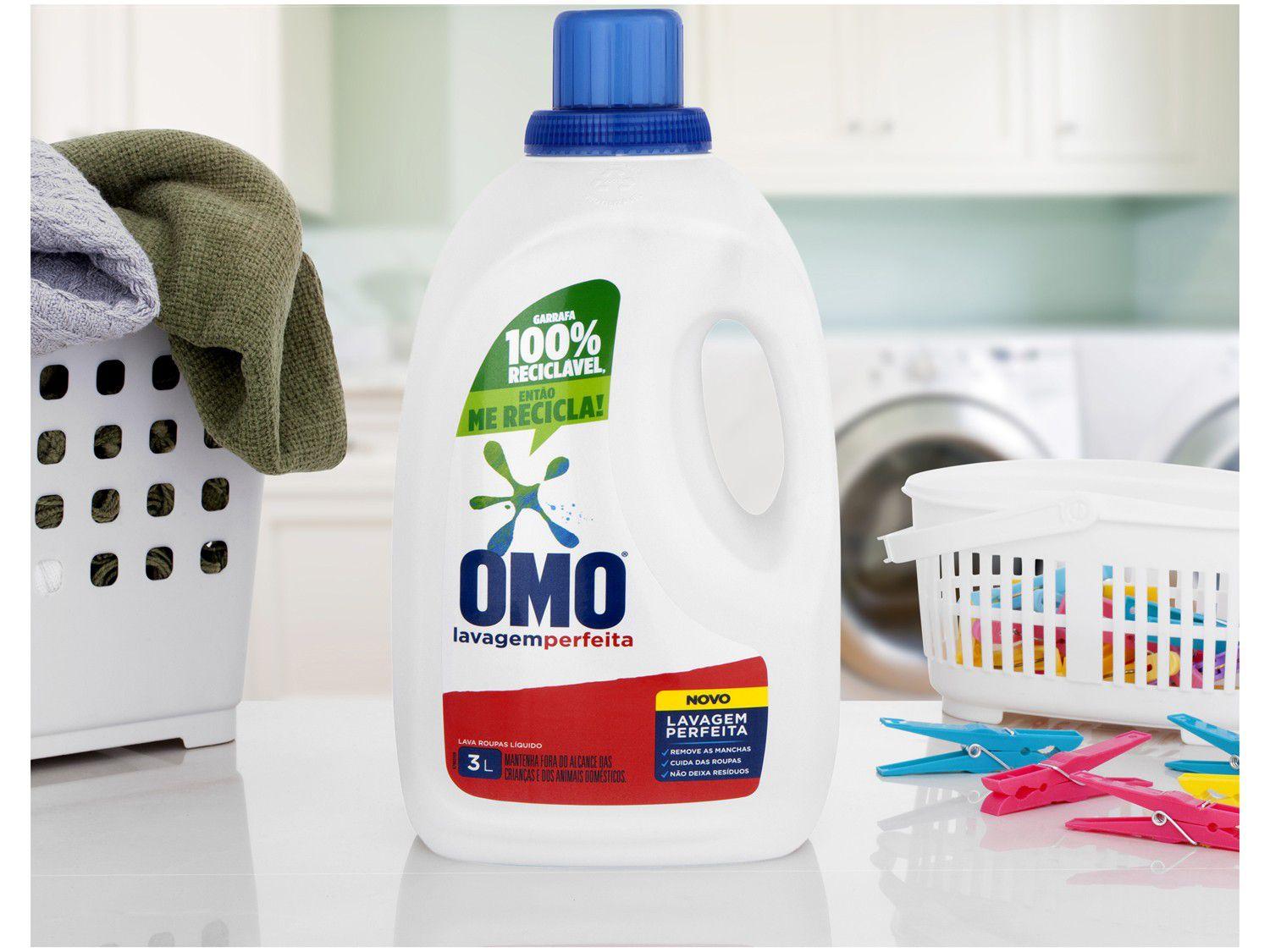 Sabão Líquido Omo Lavagem Perfeita 3L cada - 4 Unidades - Sabão Líquido ...