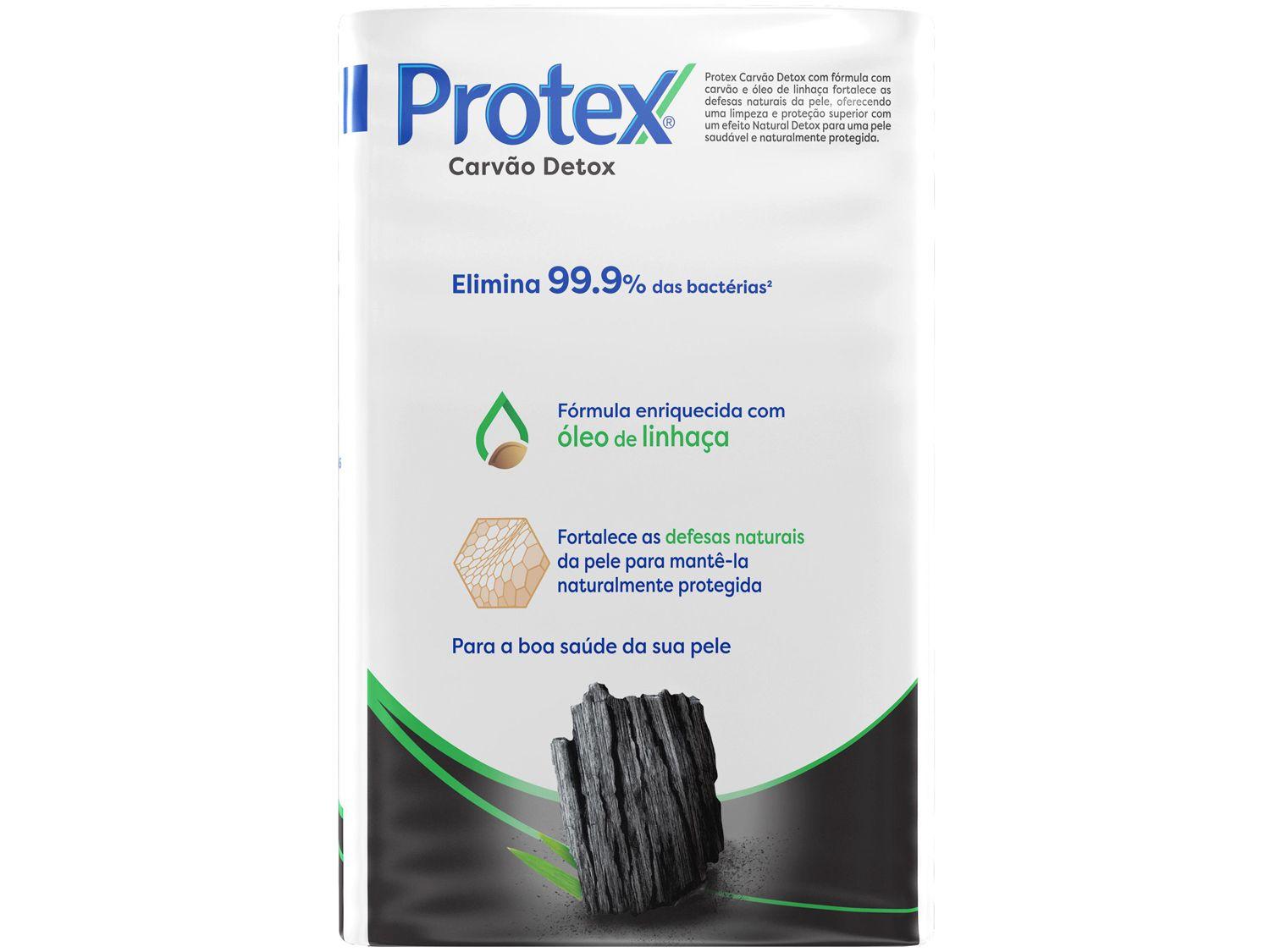 Sabonete em Barra para o Corpo e Rosto Protex Carvão Detox 85g 8 Unidades - 680g