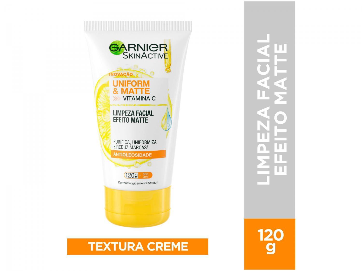 Sabonete Facial Garnier Uniform & Matte Vitamina C Antioleosidade 120g
