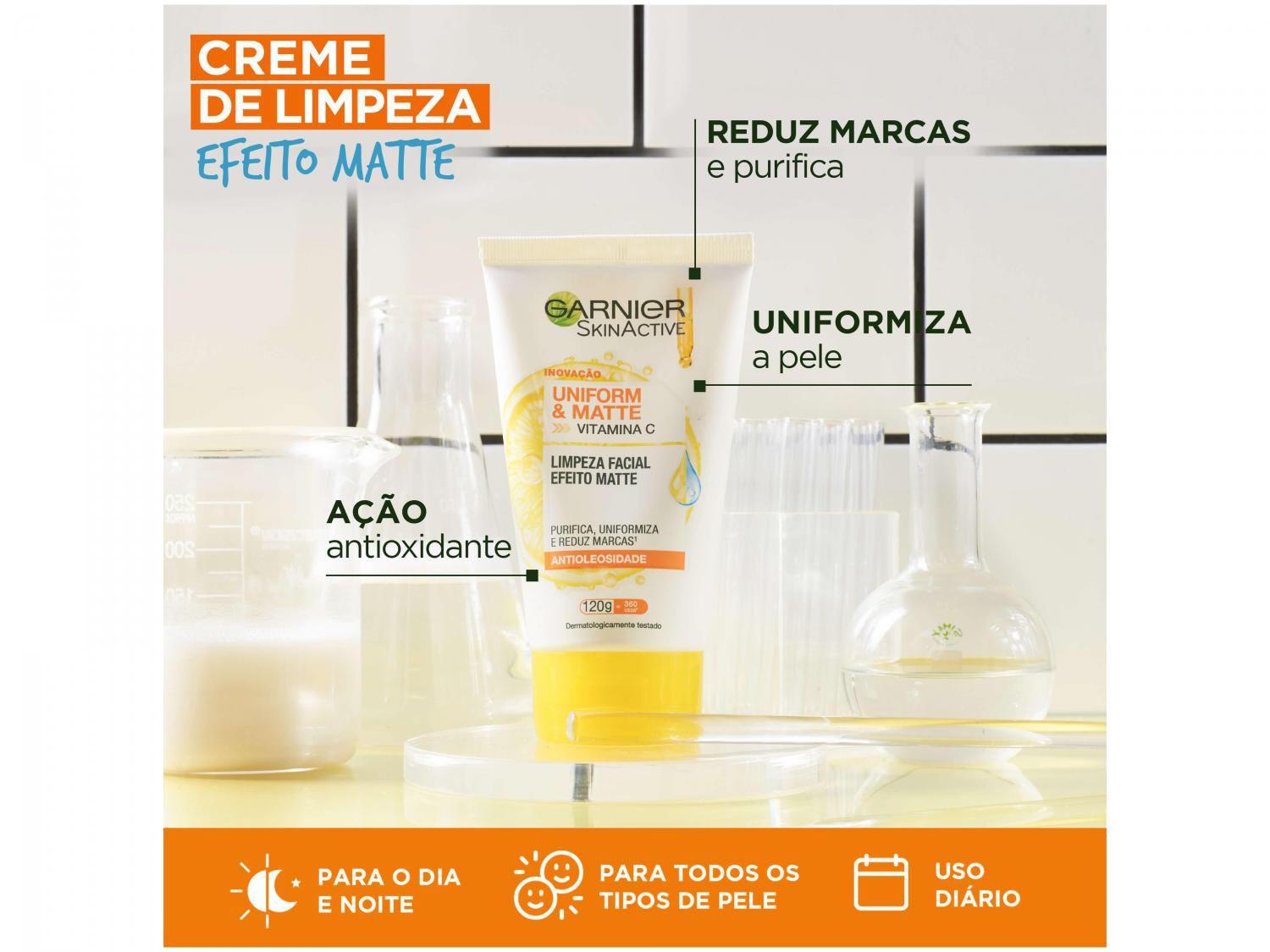 Sabonete Facial Garnier Uniform & Matte Vitamina C Antioleosidade 120g