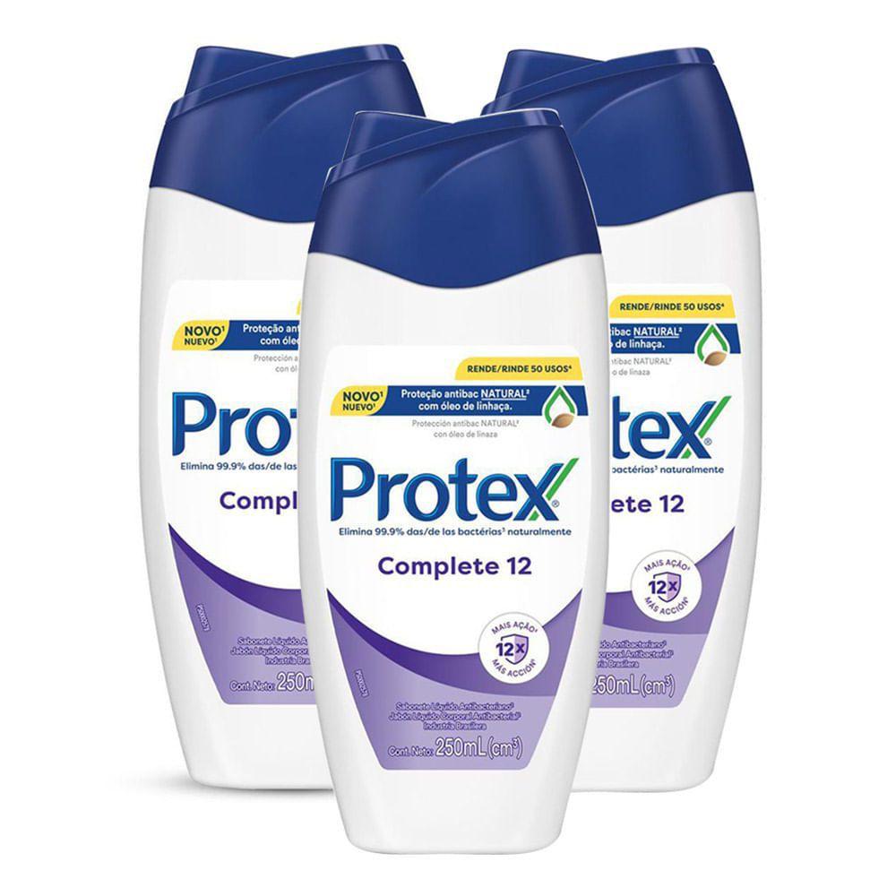 Sabonete Líquido Protex Complete 12 com 250ml Kit com três unidades ...