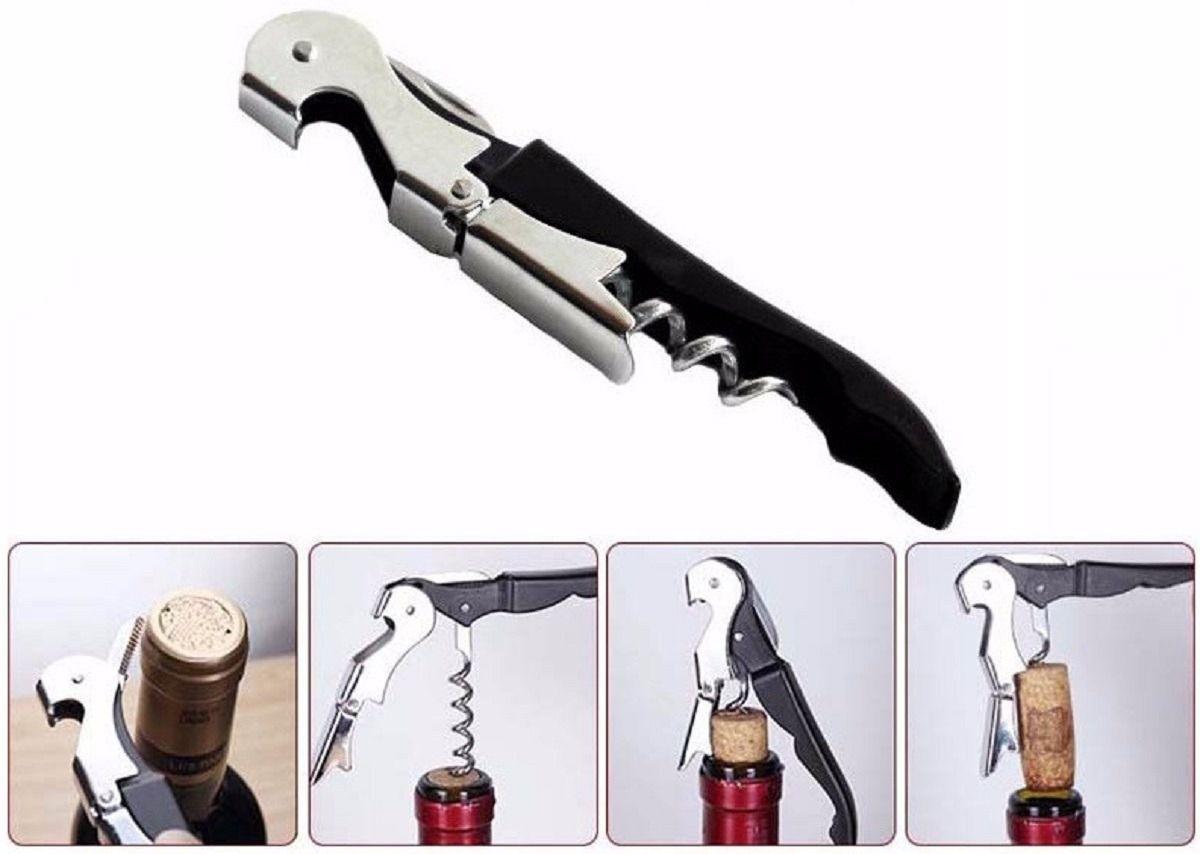 Saca Rolha Abridor De Vinho Profissional 2 Estágios Aço Inox - Home ...