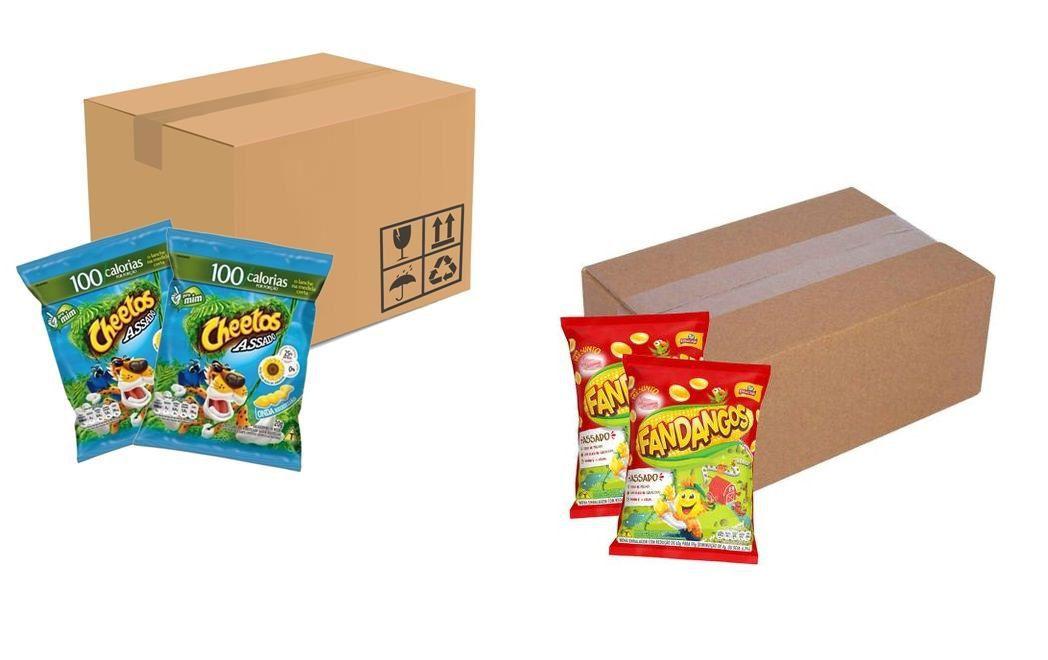 Salgadinhos Cheetos requeijão + Fandangos presunto caixa 120un total - Elma Chips - Fandangos ...