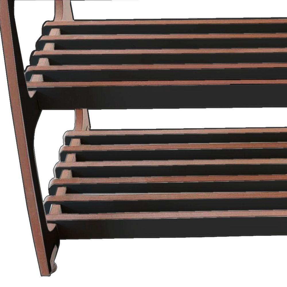 Sapateira Designer MDF Texturizado 15mm com 3 Prateleiras 80cm - Preto ...