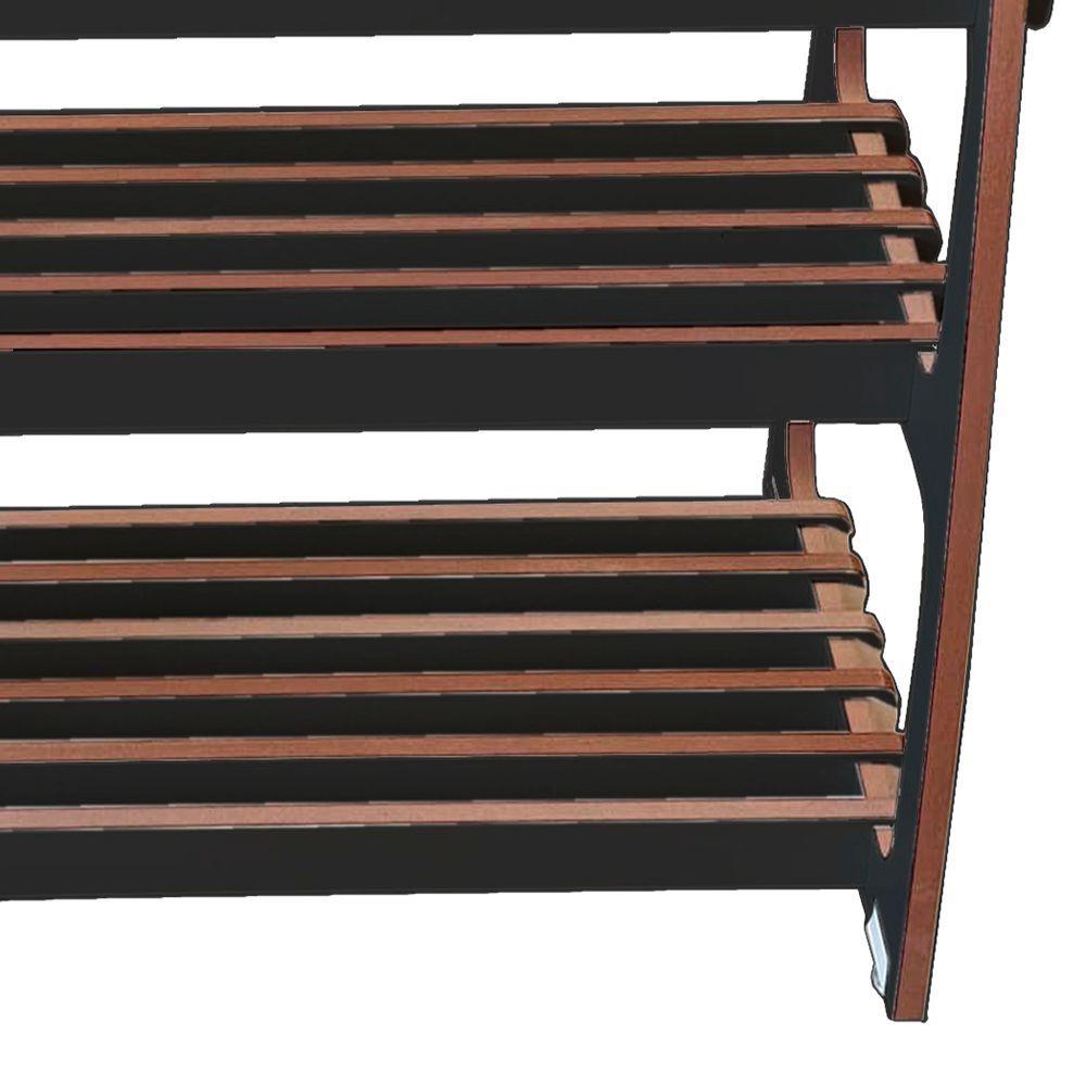 Sapateira Designer MDF Texturizado 15mm com 3 Prateleiras 80cm - Preto ...