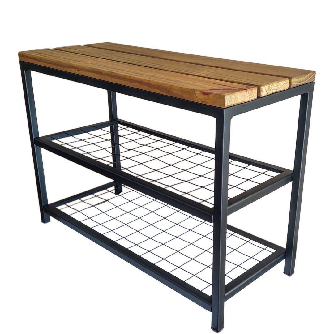 Sapateira Horizontal em Madeira e Aço Grade Vazada - WEBSIZE ...