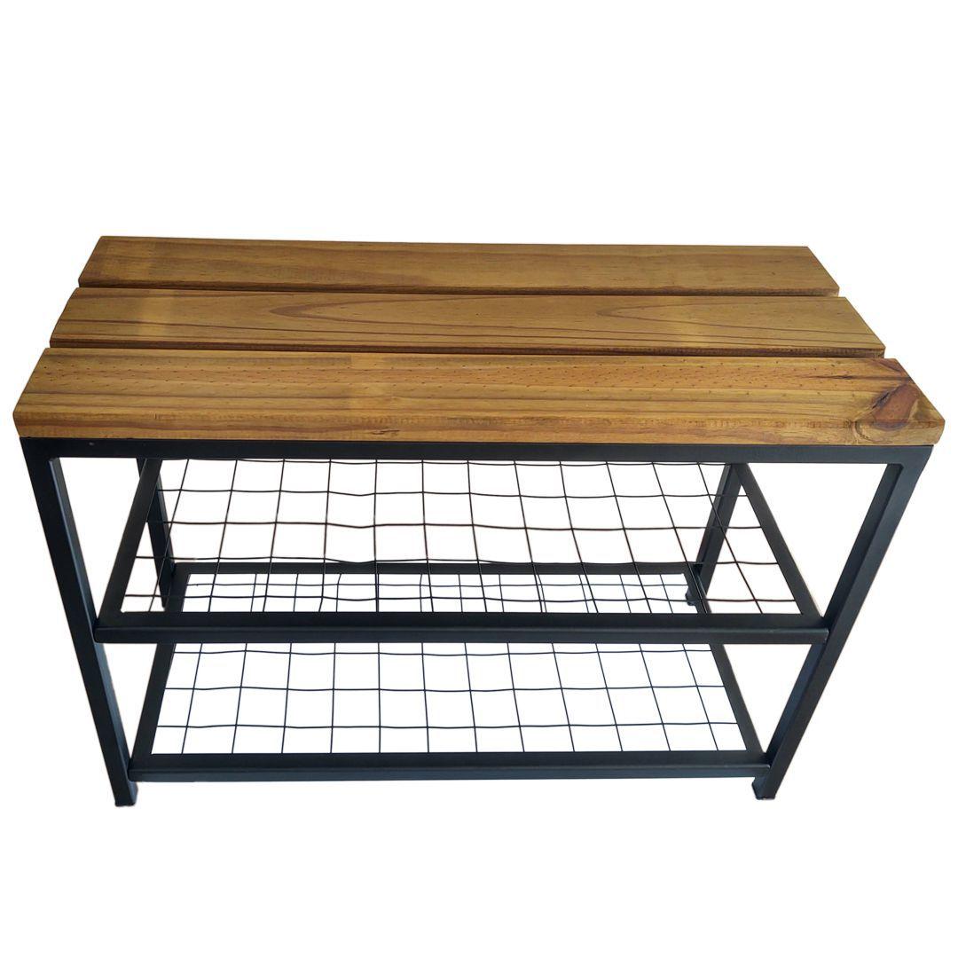 Sapateira Horizontal em Madeira e Aço Grade Vazada - WEBSIZE ...