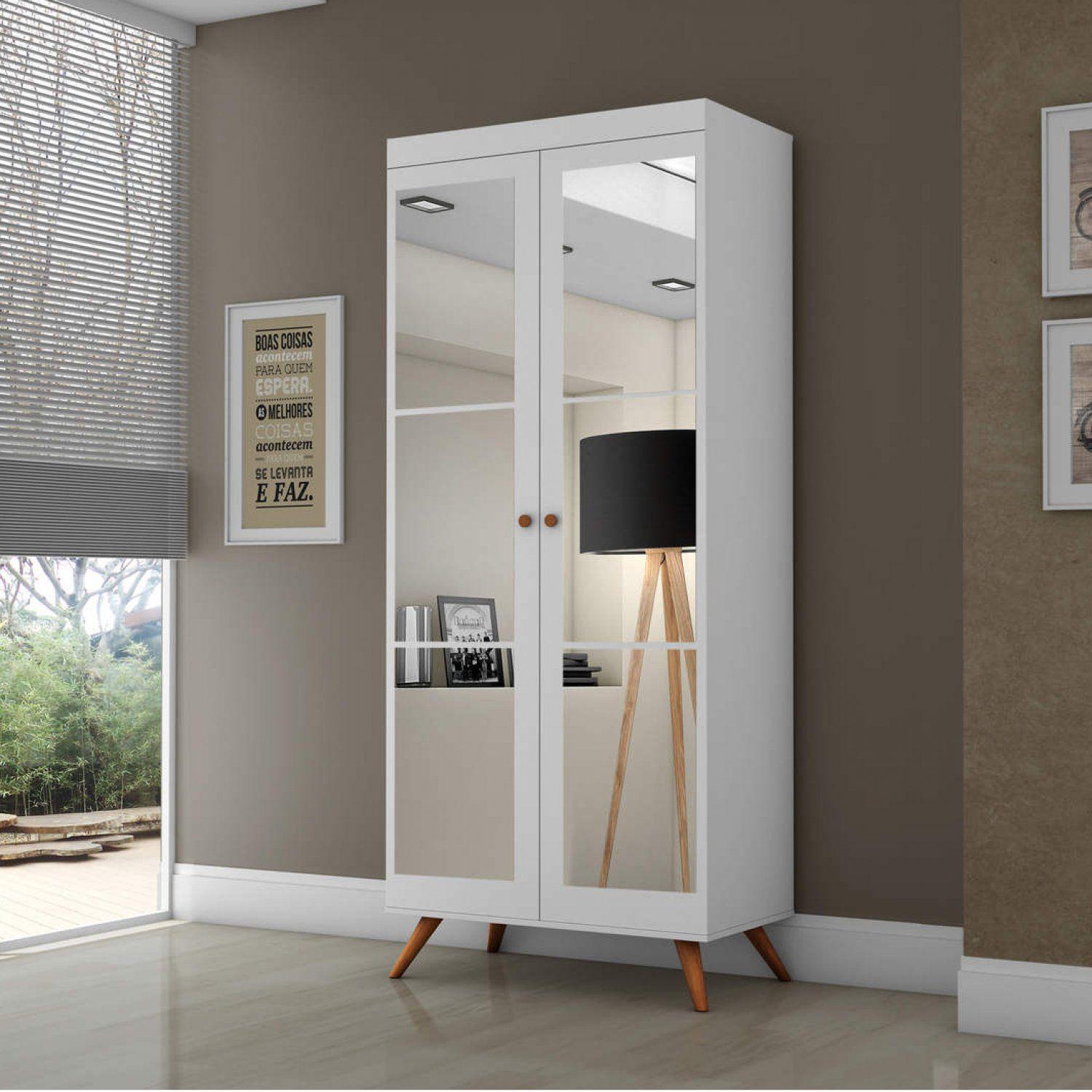 Sapateira Multiuso com Espelho Atenas Potente Branco - Sapateira ...