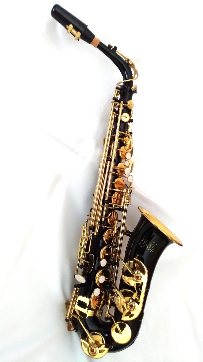 Saxofone Alto Mib Preto Com Chaves Douradas HALK - Saxofone - Magazine ...