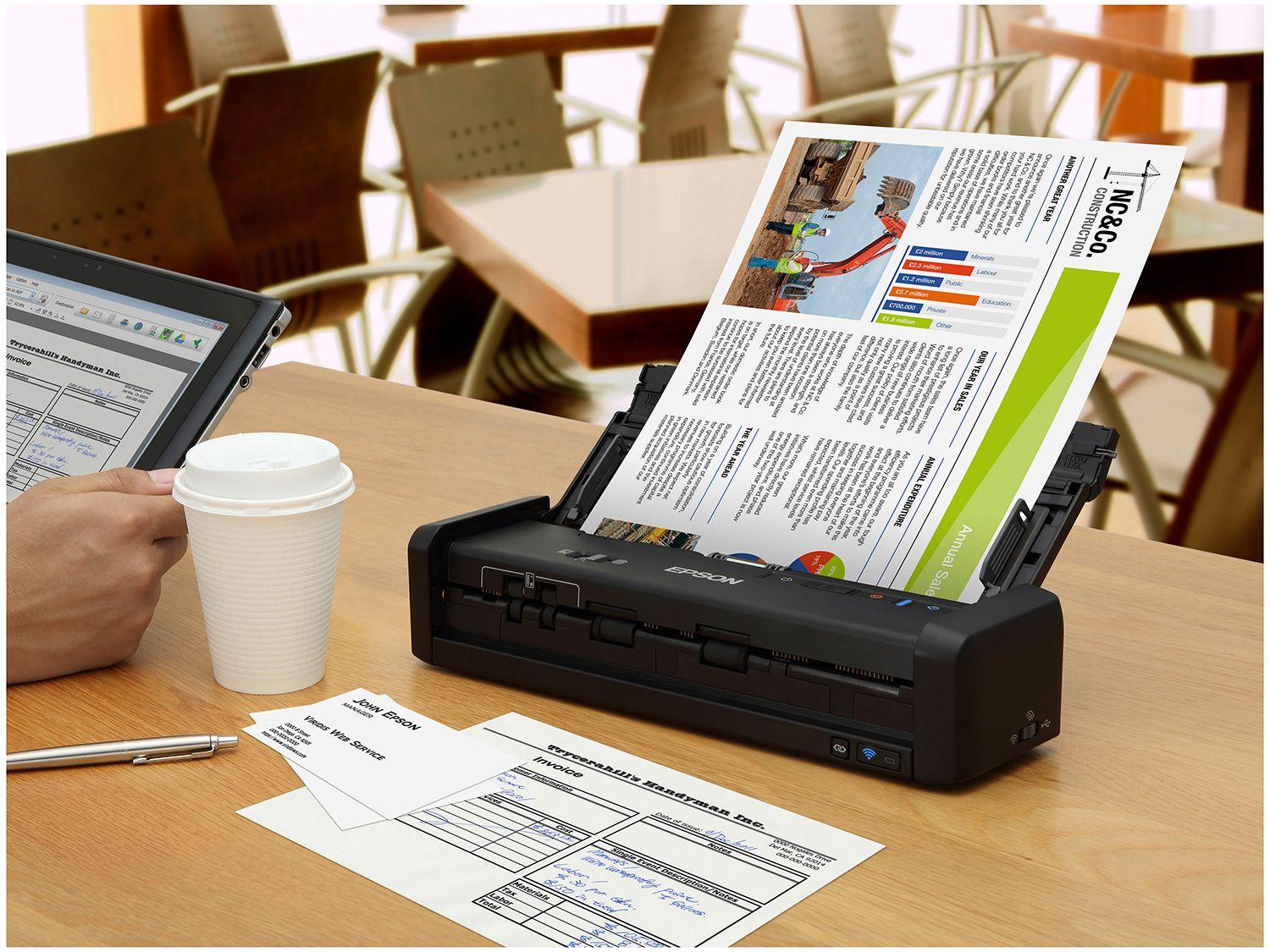 Scanner Portátil Epson WorkForce ES-300W Colorido - Wireless 600dpi ...
