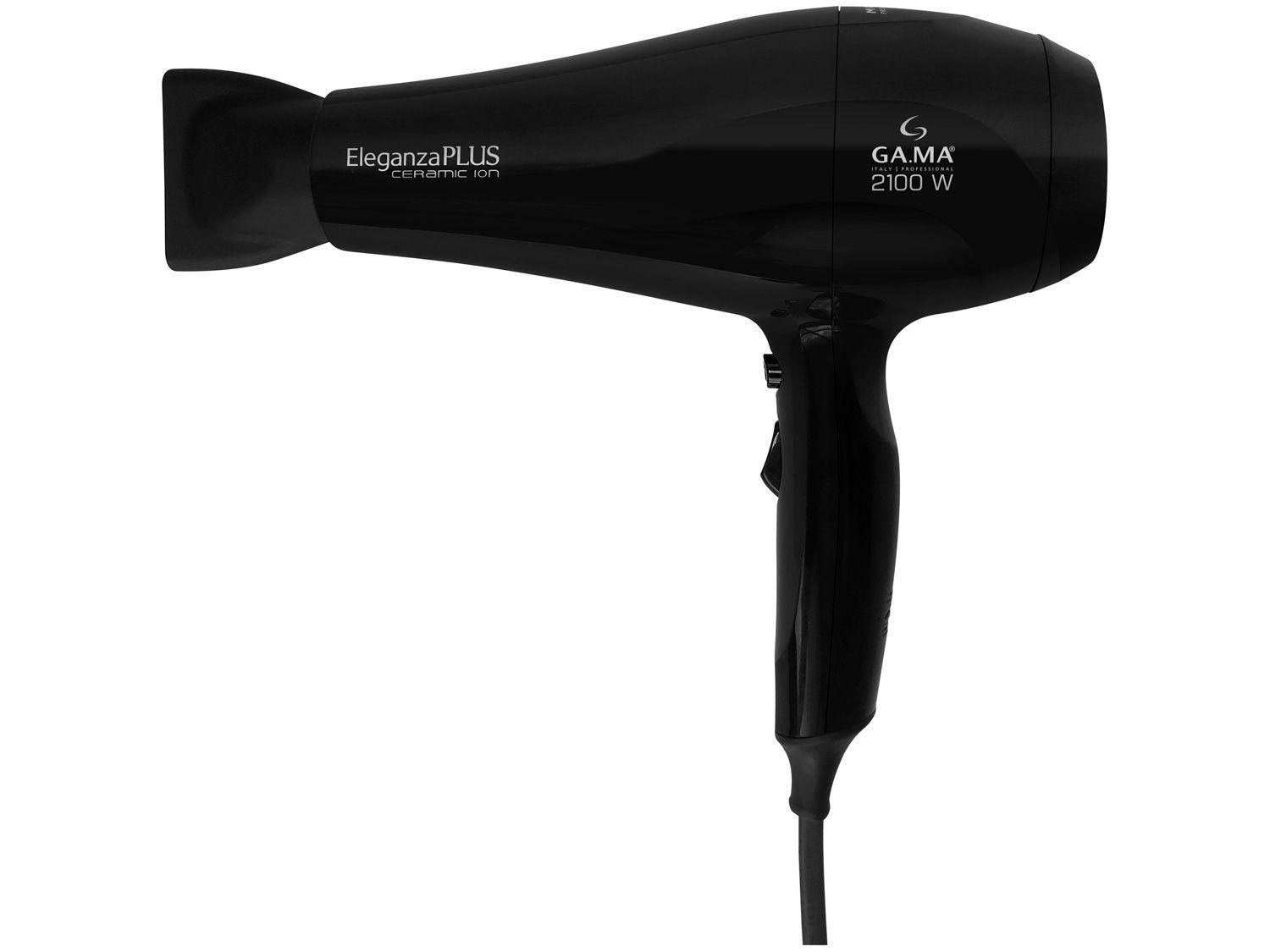 Secador de Cabelo GAMA ITALY Ceramic Íon Preto 2100W 2 Velocidades ...