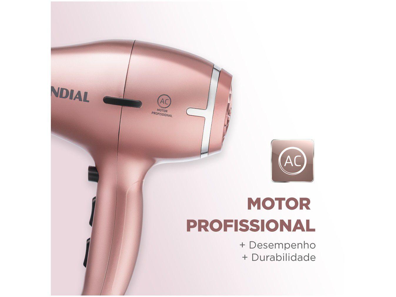 Secador de Cabelo Mondial Golden Rose SCP-01 Turmalina Íons 2000W 2 ...