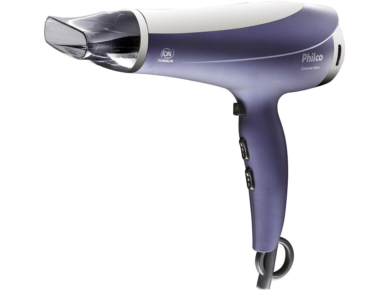 Secador de Cabelo Philco Chrome Azul Tourmaline 2100W 2 Velocidades