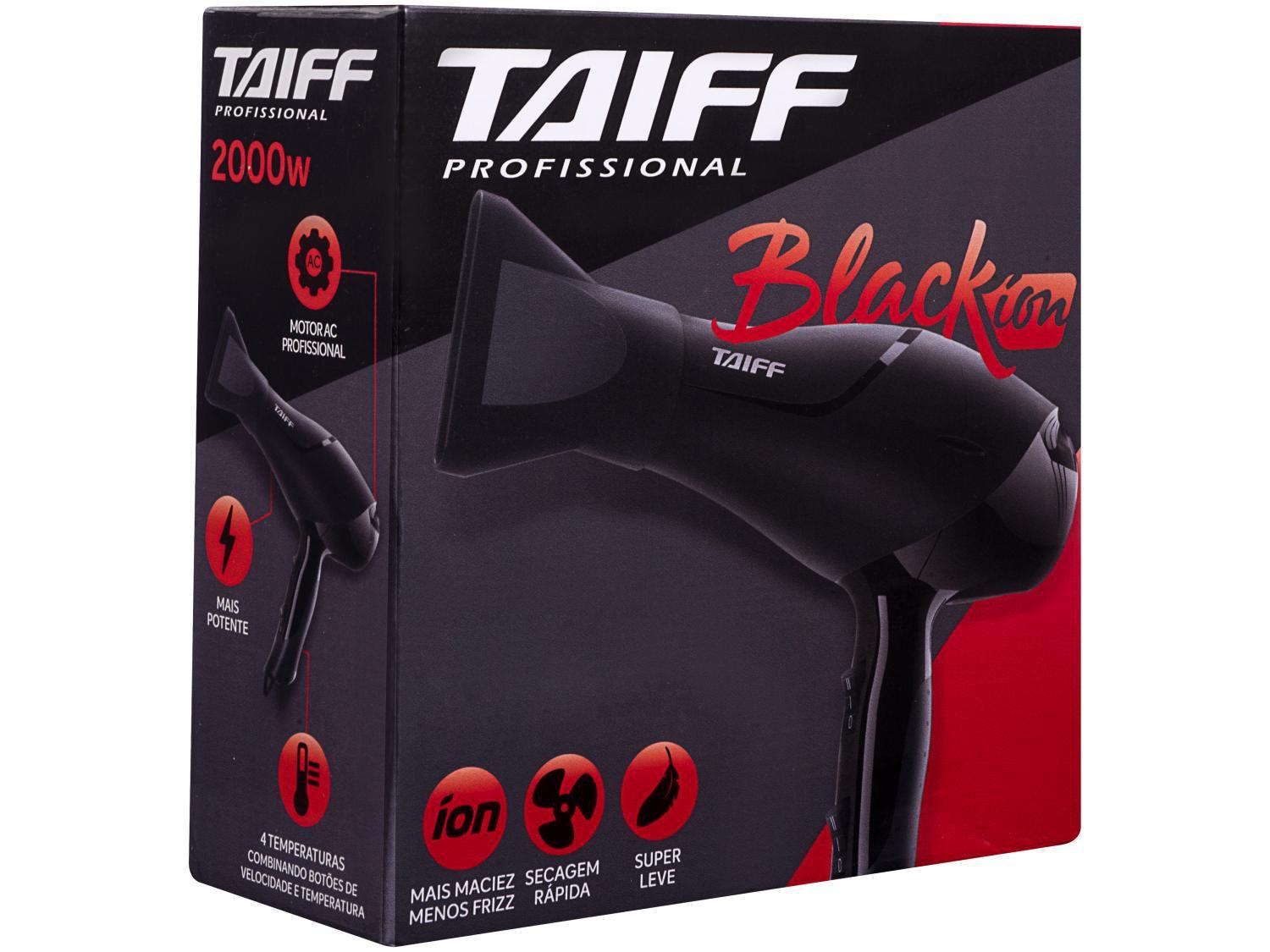 Secador de Cabelo Taiff Black Íon 2000W - 2 Velocidades - Secador de ...