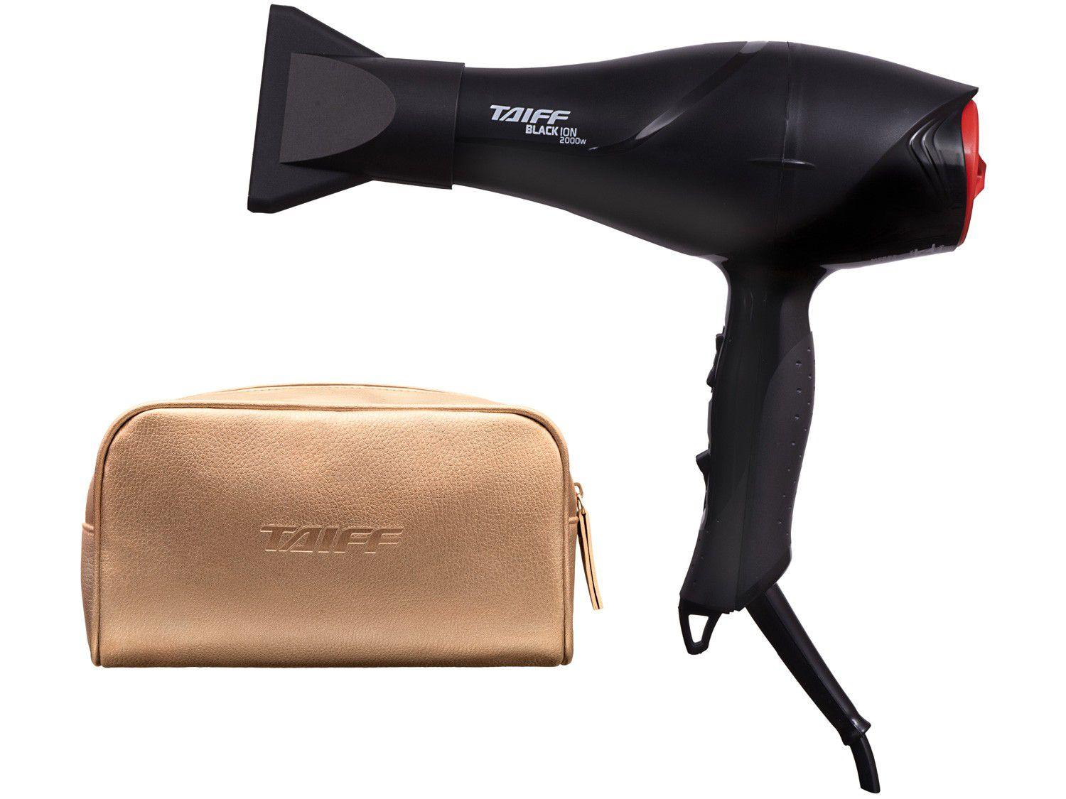 Secador de Cabelo Taiff Black Íon Preto com Íons 2000W 2 Velocidades