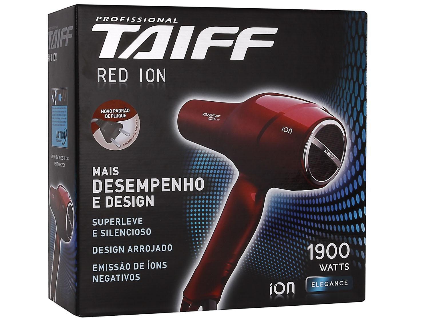 Secador de Cabelo Taiff Red Íon - 1900W 2 Velocidades - Secador de ...