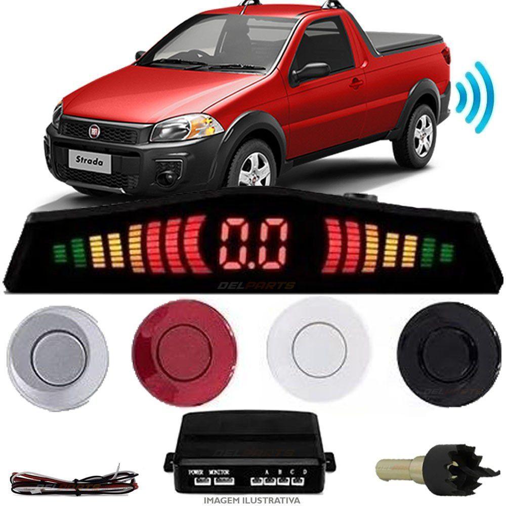 Sensor Estacionamento Ré 4 Sensores Display Fiat Strada Cab Simples ...