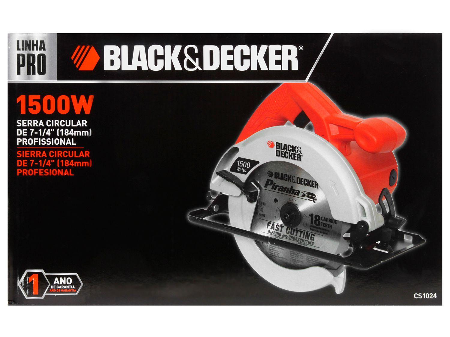 Serra Circular Black&Decker CS1024 - 7-1/4” 1500W 5550RPM - Serra Circular - Magazine Luiza