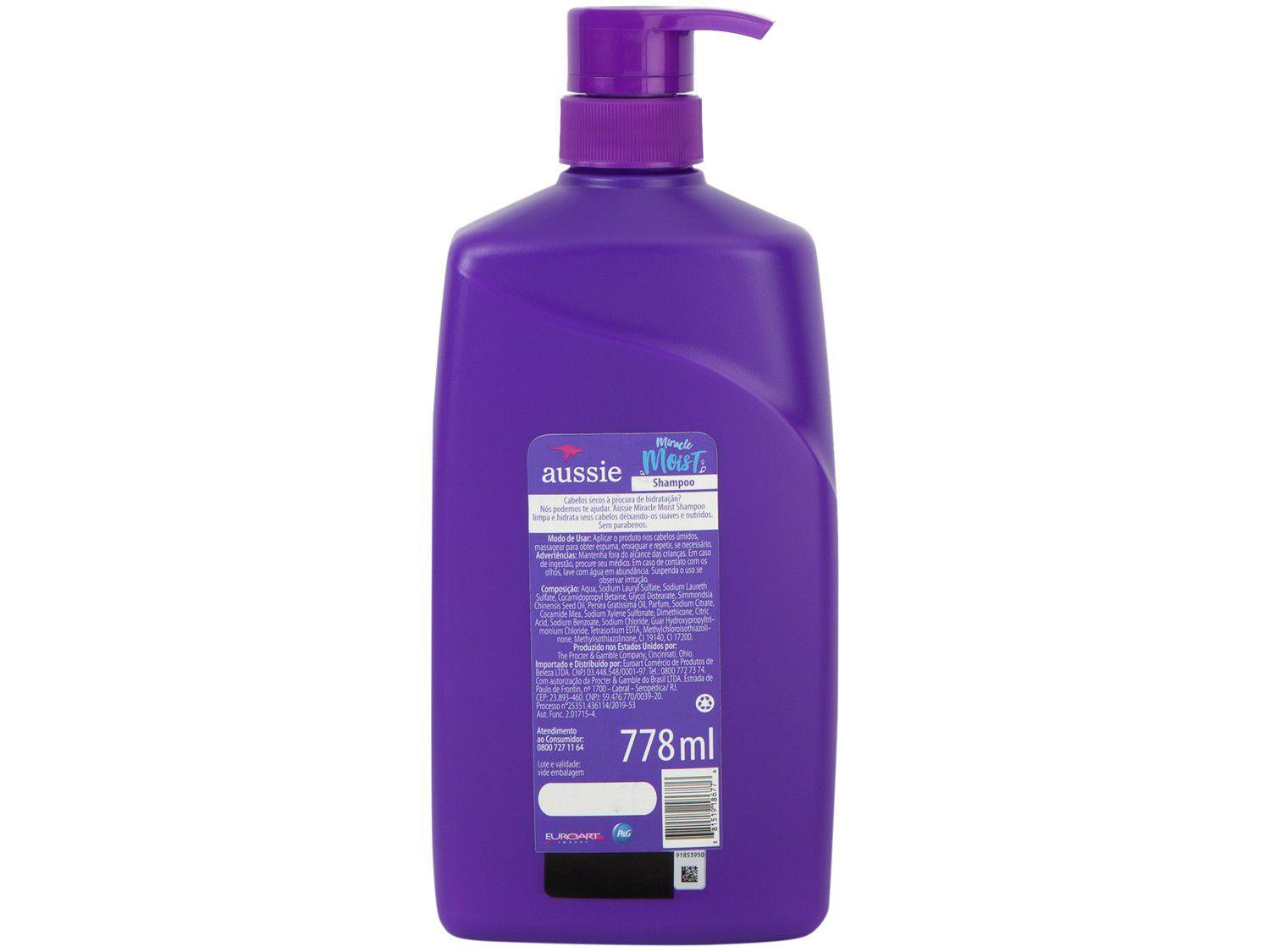 Shampoo Aussie Miracle Moist Hidratante 778ml