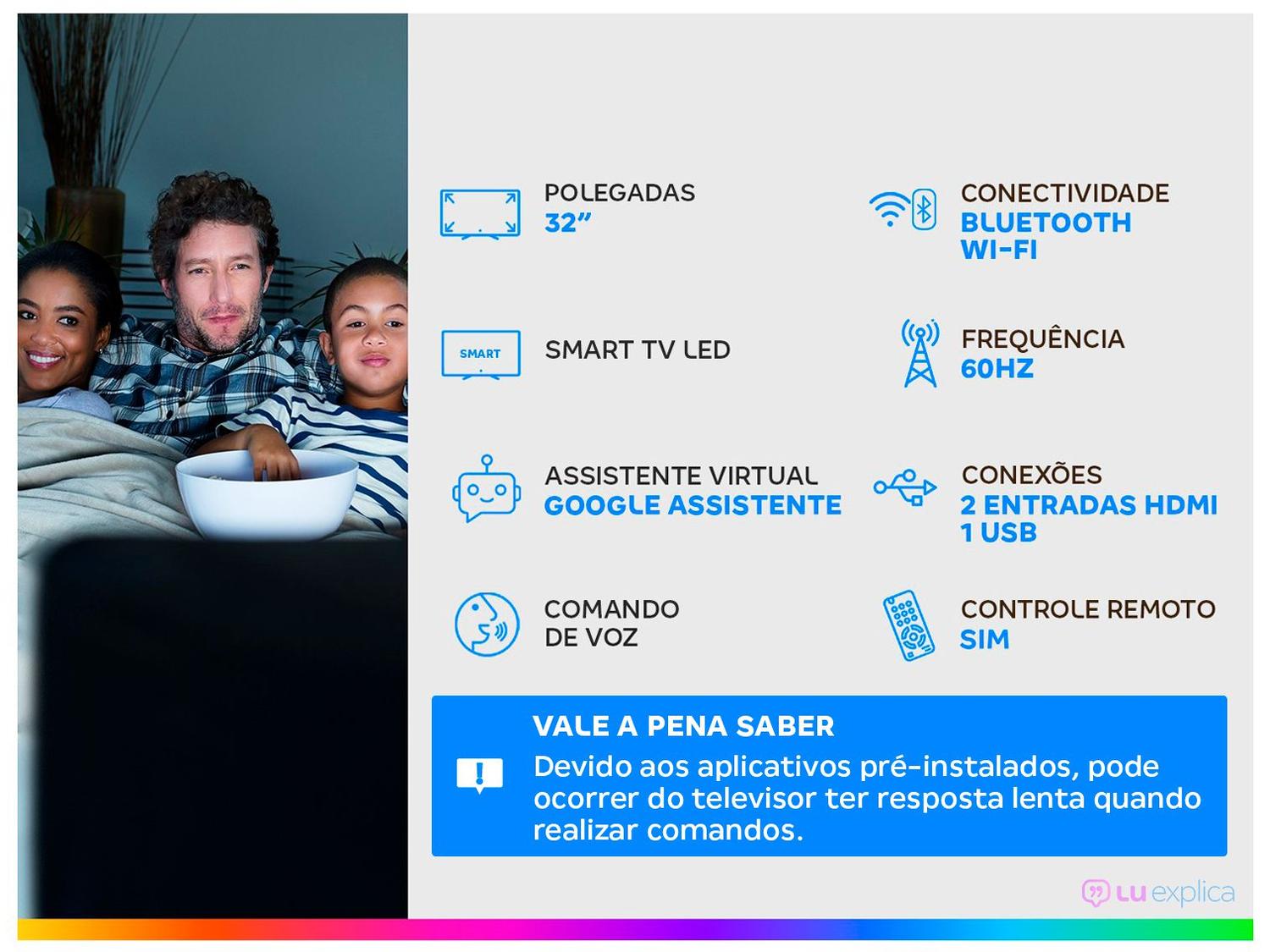 Smart TV 32” HD LED TCL S615 VA 60Hz - 32"