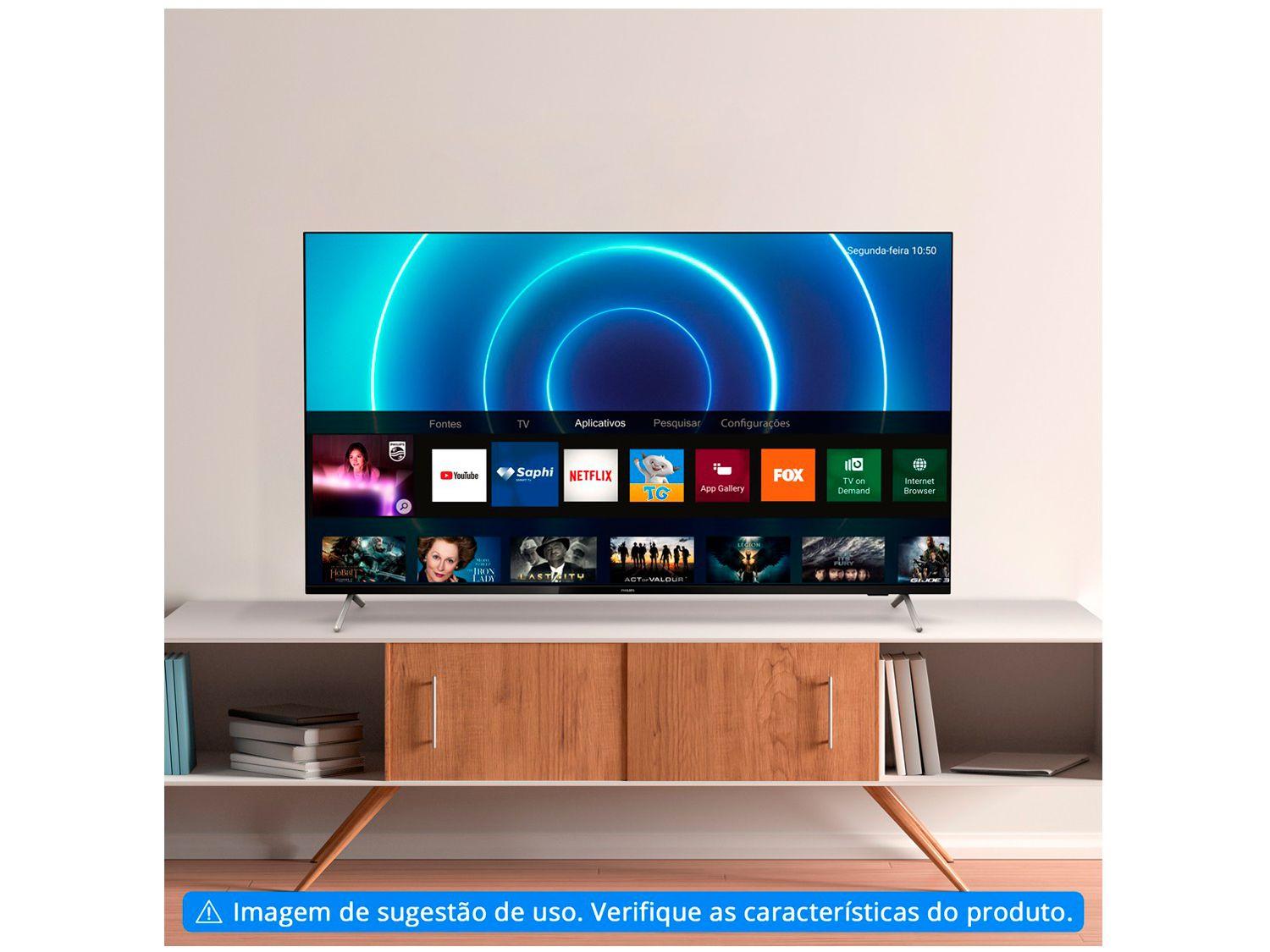 Smart TV 4K 50” Philips 50PUG7625/78 Wi-Fi Bluetooth HDR10+ 3 HDMI 2 USB