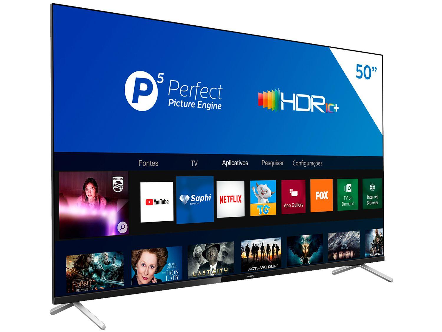 Smart TV 4K 50” Philips 50PUG7625/78 Wi-Fi Bluetooth HDR10+ 3 HDMI 2 USB
