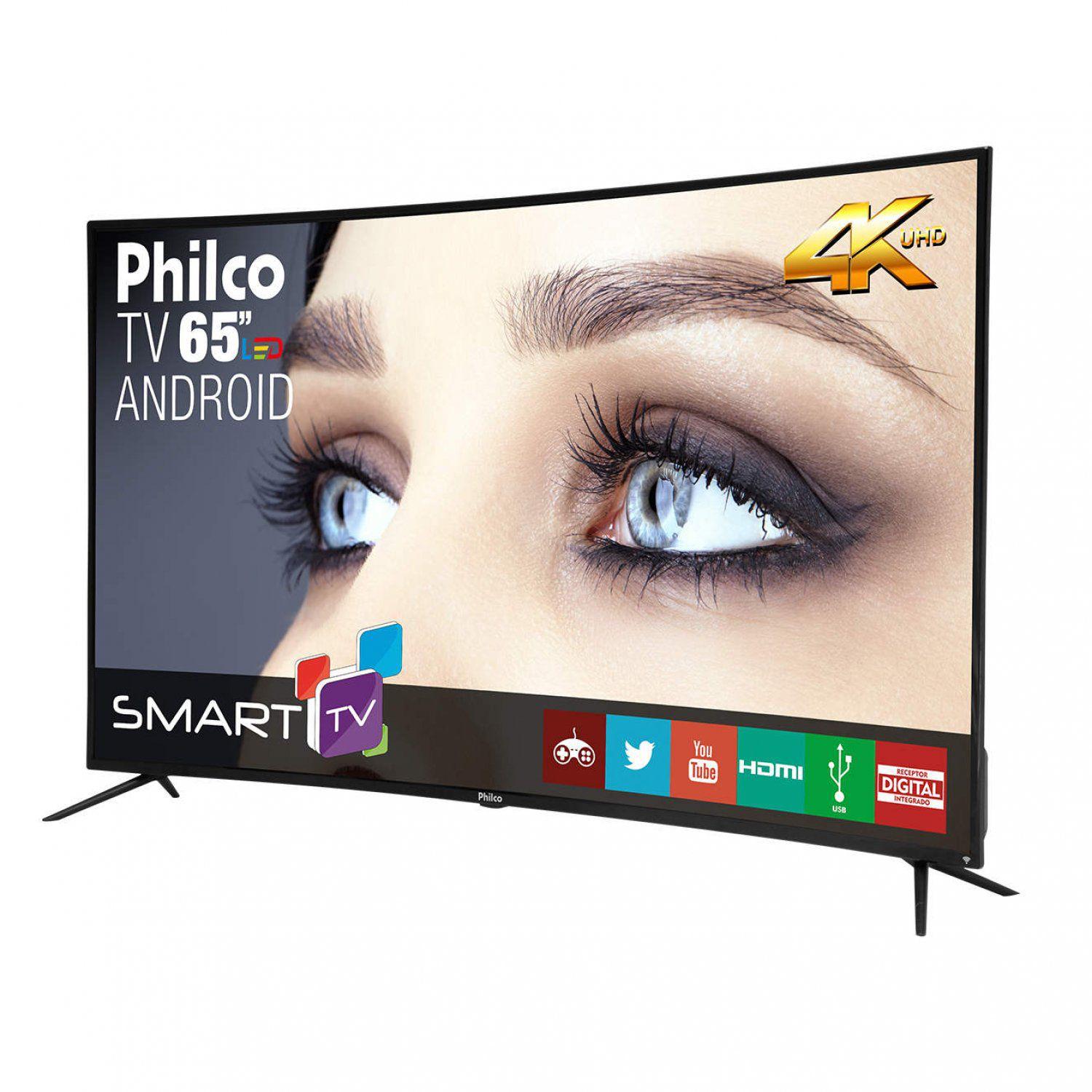 Smart TV 4K Curve 65 Polegadas LED Ultra HD PTV65A16SA Philco Bivolt ...