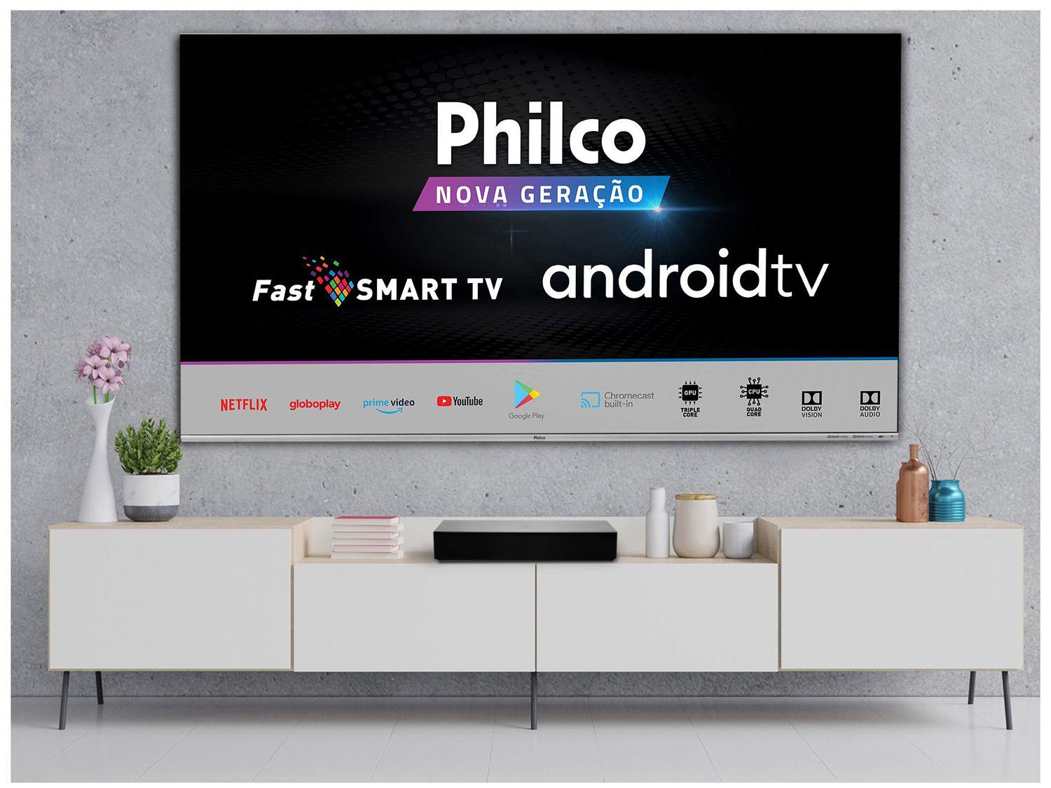 Smart TV 4K LED 58” Philco PTV58G71AGBLS Android Wi-Fi e Bluetooth HDR ...