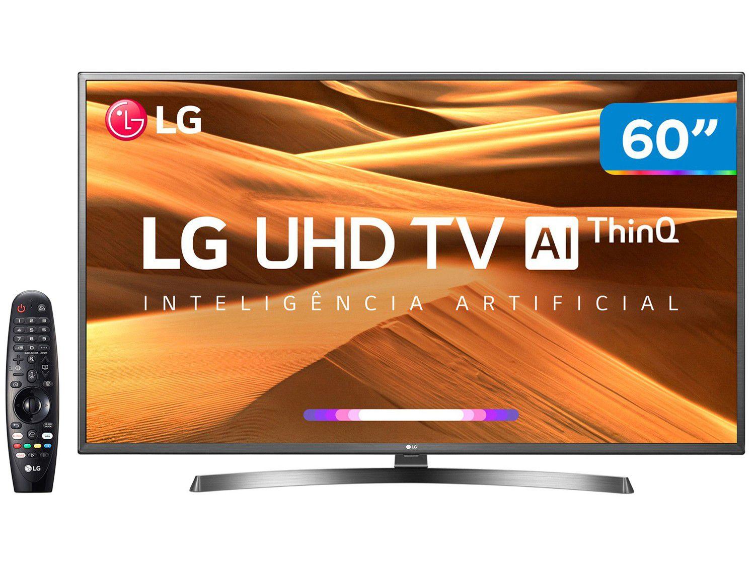 Smart TV 4K LED 60” LG 60UM7270PSA Wi-Fi HDR - Inteligência Artificial Controle Smart Magic - Tv ...