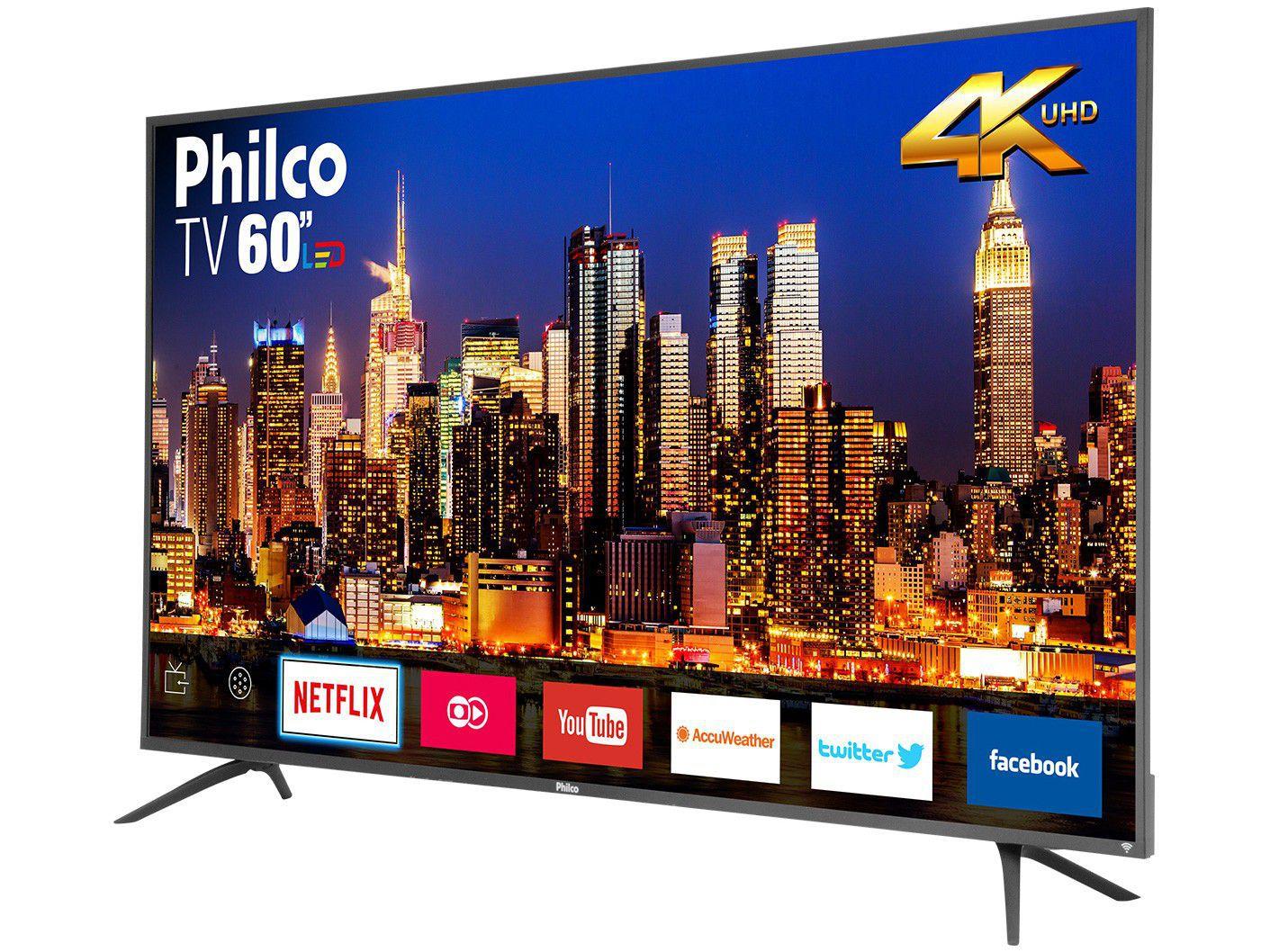 Smart TV 4K LED 60” Philco PTV60F90DSWN - Wi-Fi 3 HDMI 2 USB - Smart TV ...