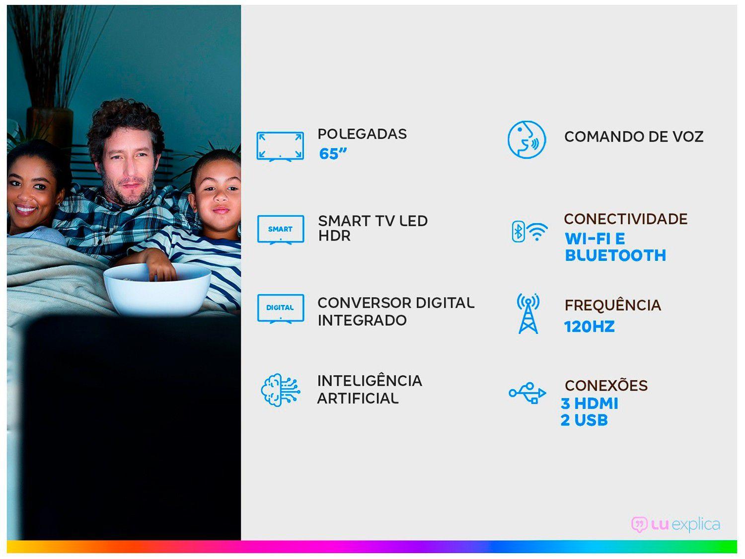 Smart TV 4K LED 65” TCL 65P8M Android Wi-Fi - Bluetooth HDR ...