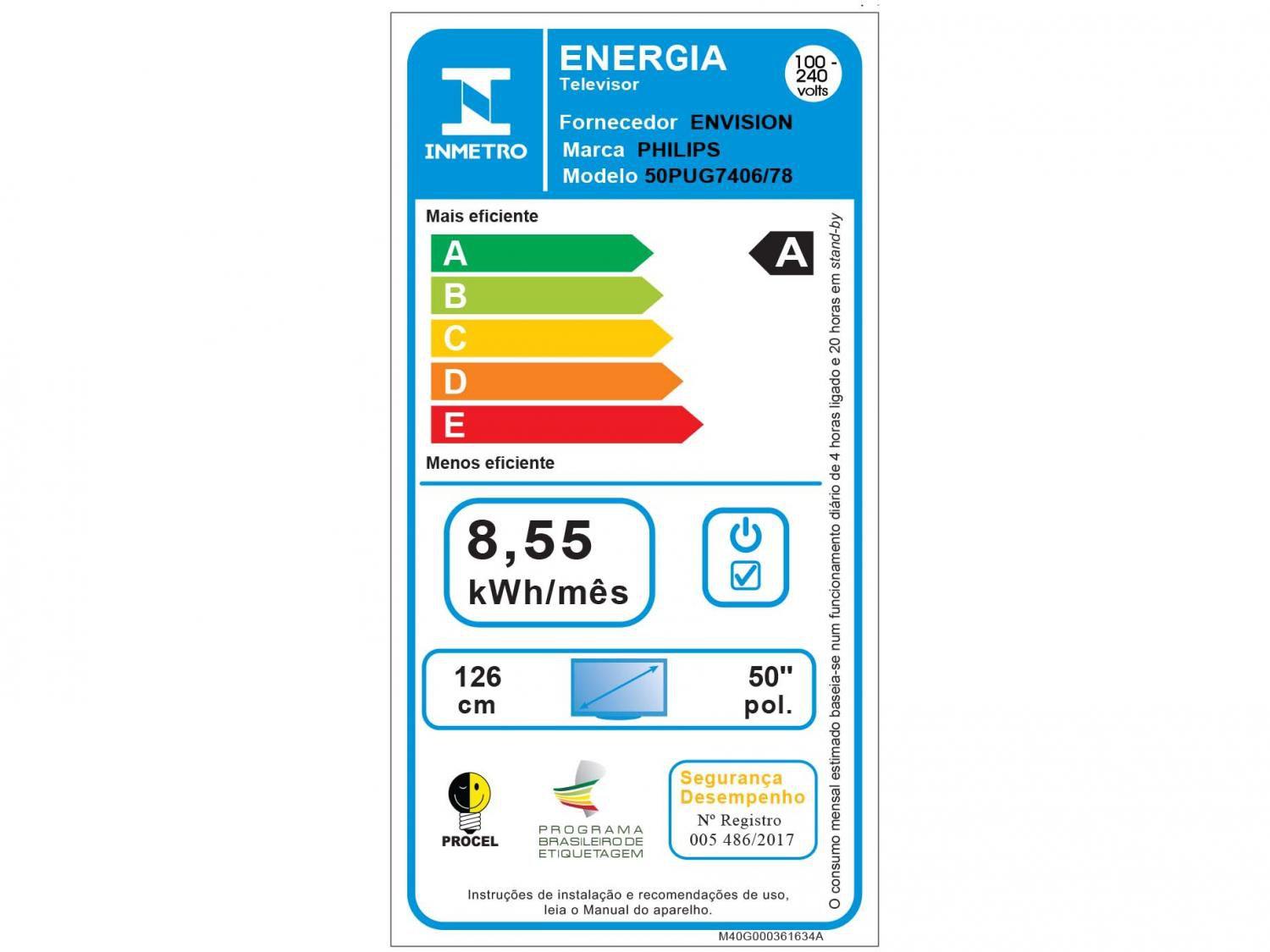 Smart TV 50” 4K UHD D-LED Philips 50PUG7406/78 - Android Wi-Fi ...