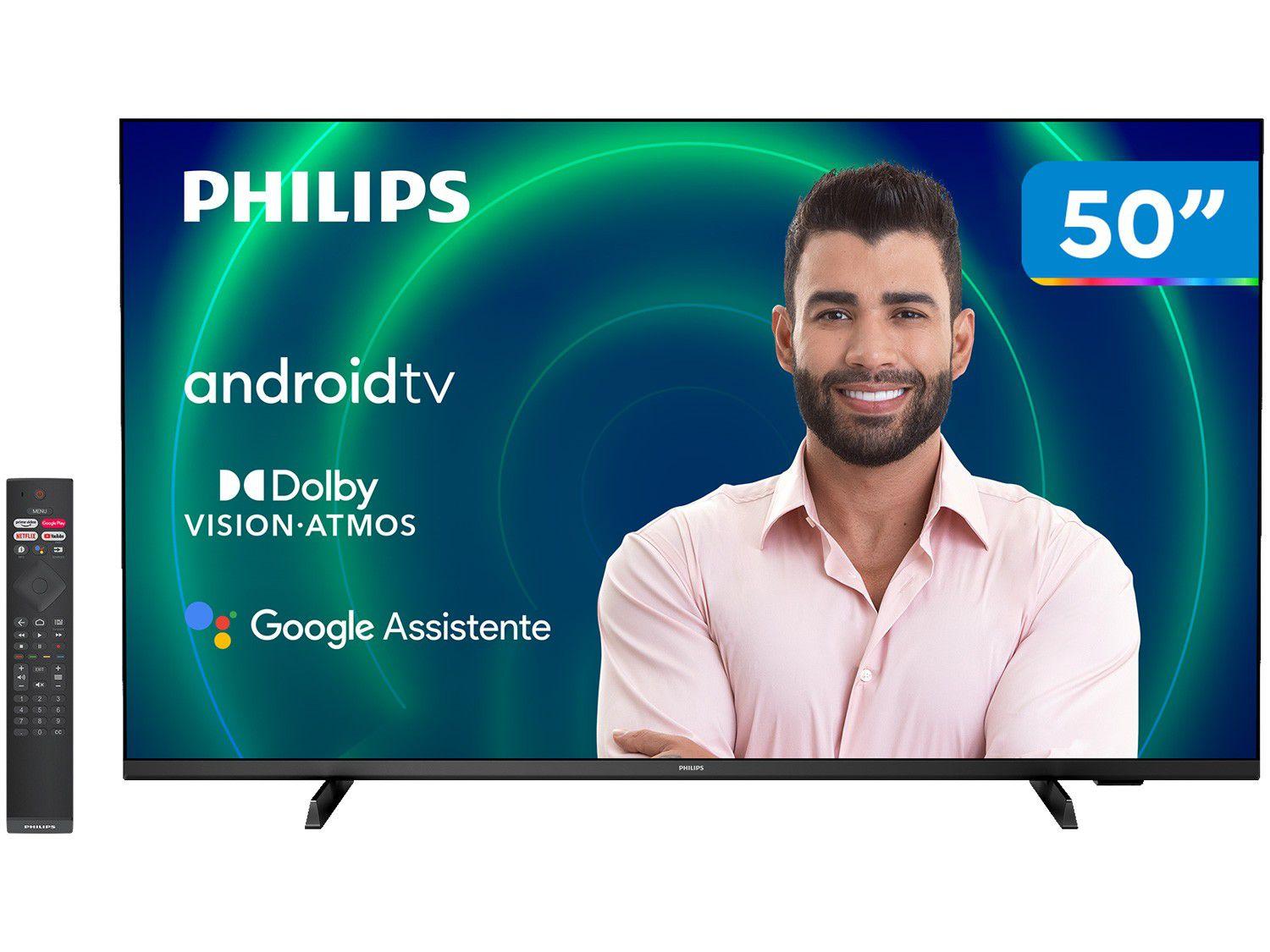 Smart TV 50” 4K UHD D-LED Philips 50PUG7406/78 - Android Wi-Fi ...
