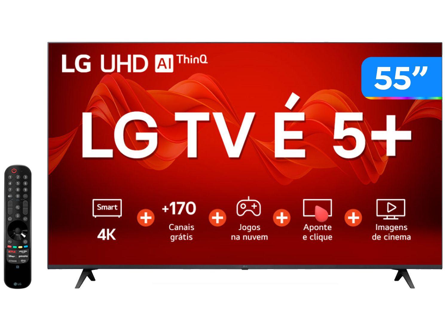 Smart TV 55” 4K UHD LED LG 55UR8750 Wi-Fi Bluetooth Alexa 3 HDMI IA