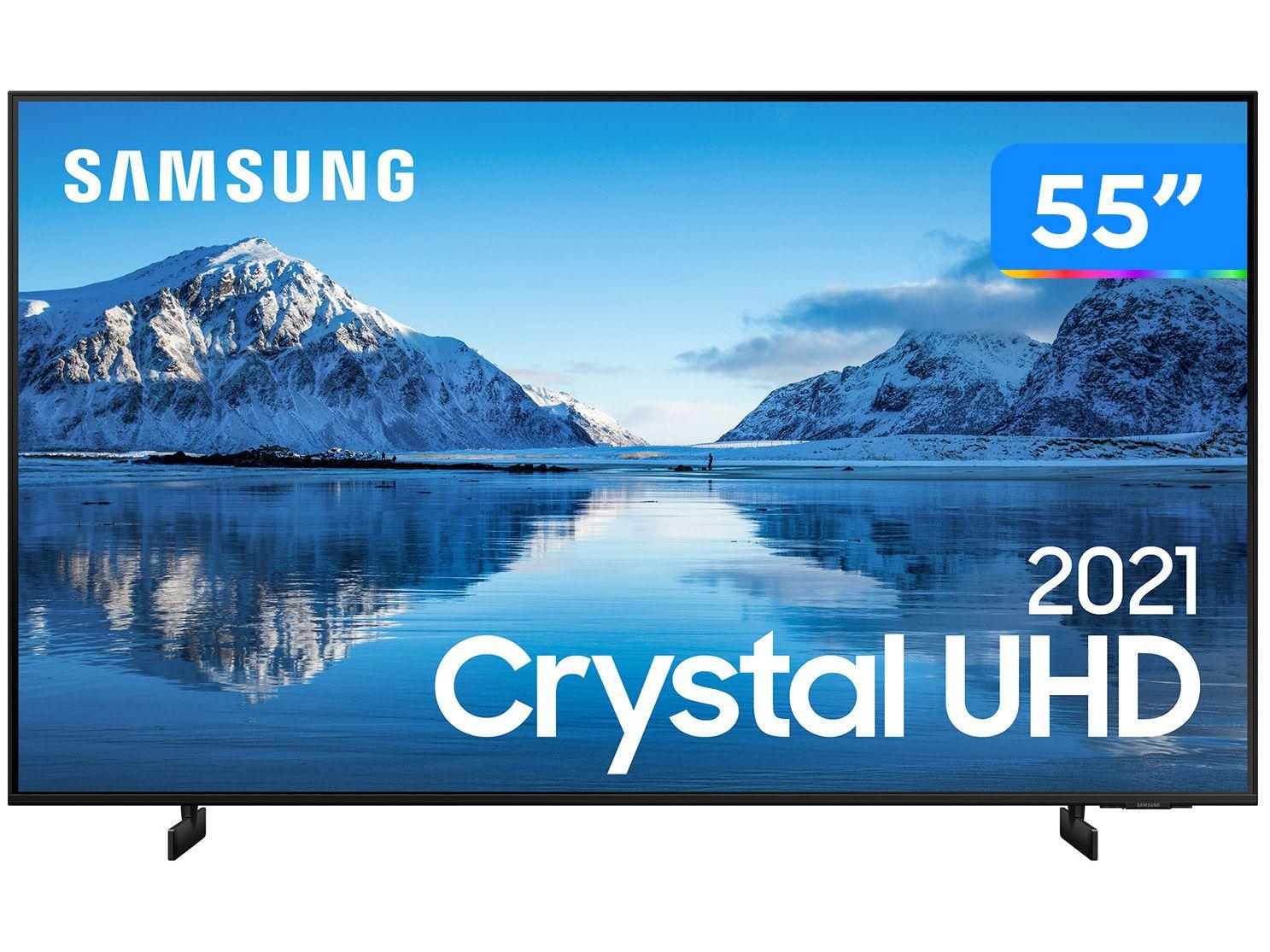Smart TV 55” Crystal 4K Samsung 55AU8000 - Wi-Fi Bluetooth HDR Alexa Built in 3 HDMI 2 USB - TV ...