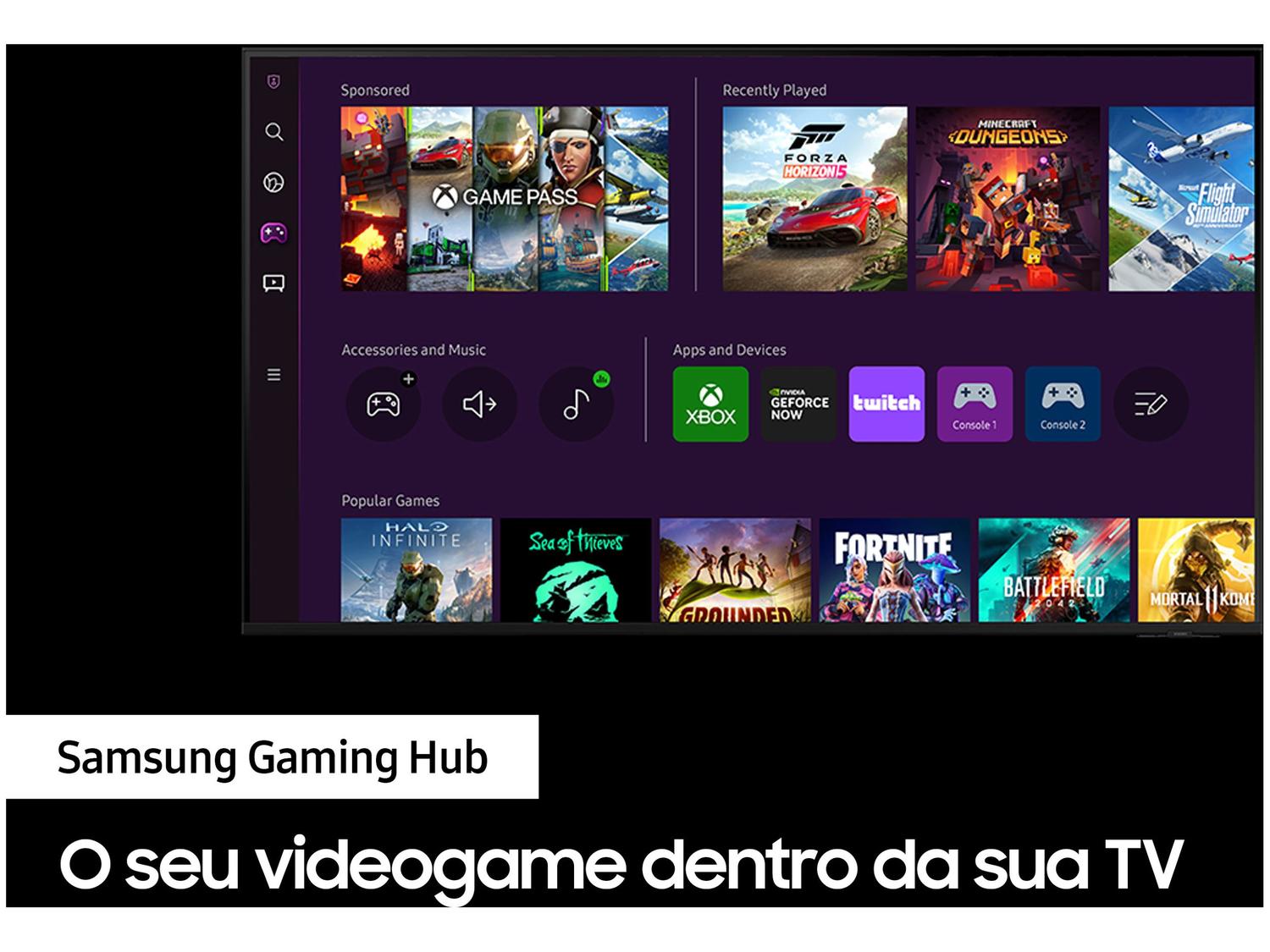 Smart TV 55” UHD 4K LED Samsung 55CU7700 Wi-Fi Bluetooth Alexa 3 HDMI