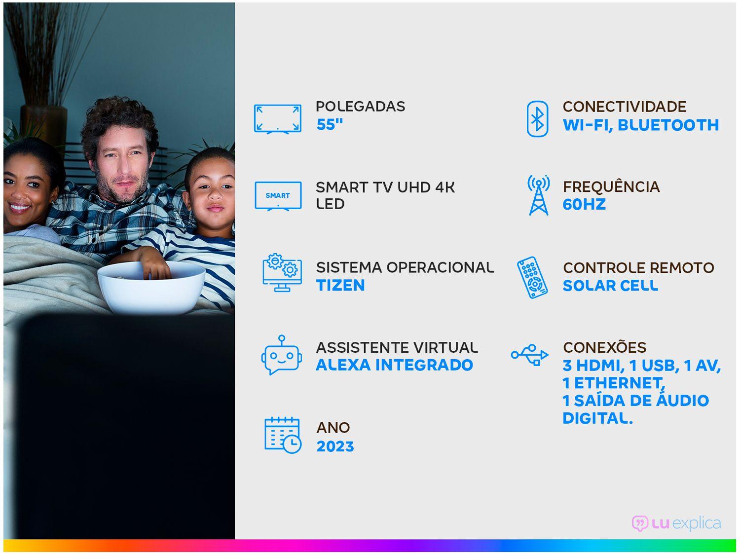 Smart TV 55” UHD 4K LED Samsung 55CU7700